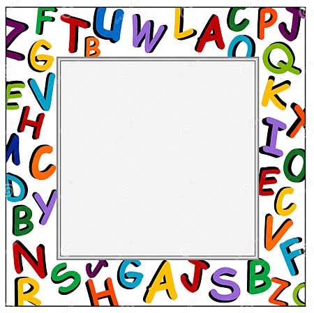 Alphabet Frame on the White Background Stock Vector - Illustration of ...