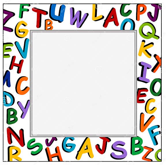 Alphabet Frame on the White Background Stock Vector - Illustration of ...
