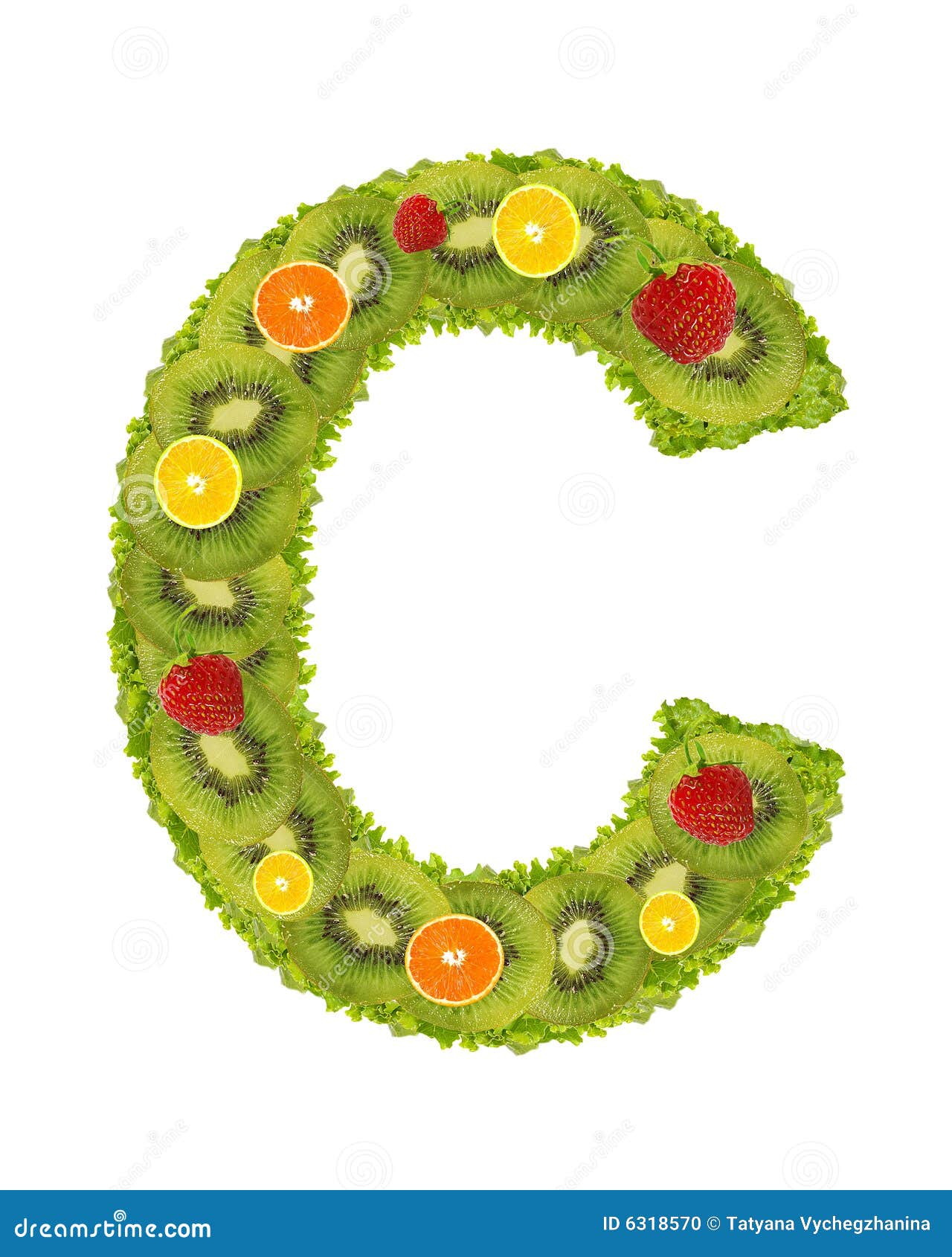 Alphabet from fruit - c stock illustration. Illustration of letter ...