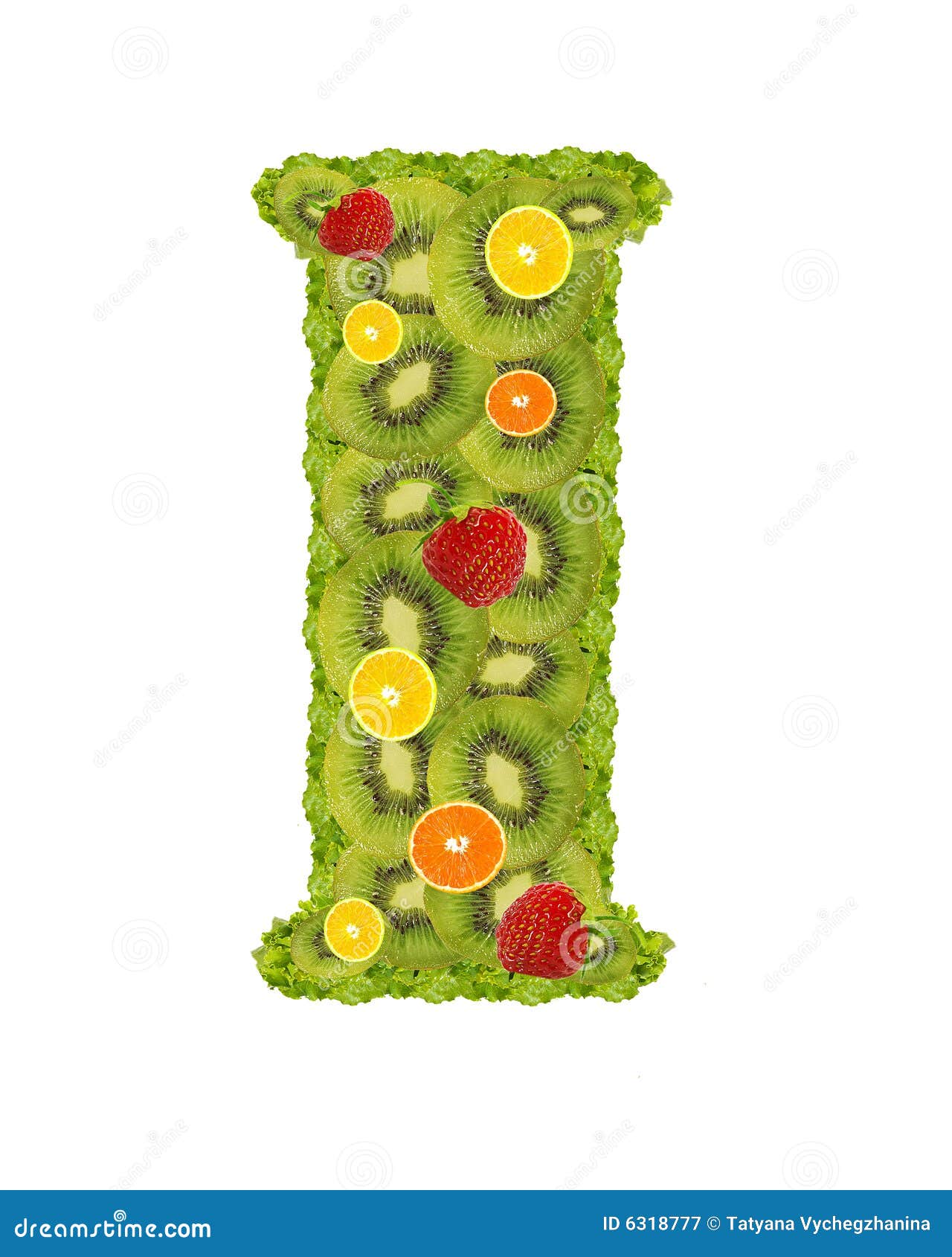 Alphabet from fruit - I stock illustration. Illustration of letter ...