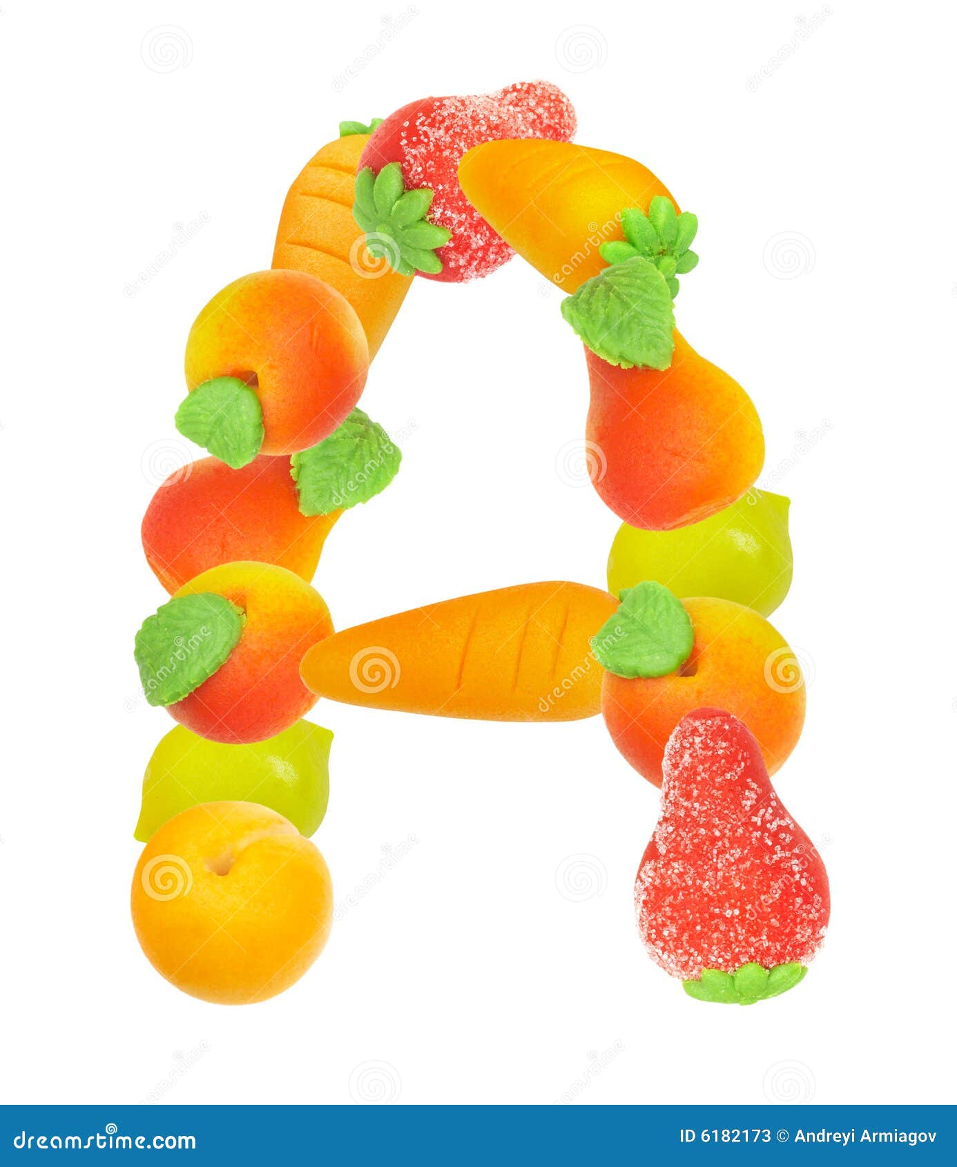 Alphabet from Fruit, the Letter a Stock Image - Image of edible ...