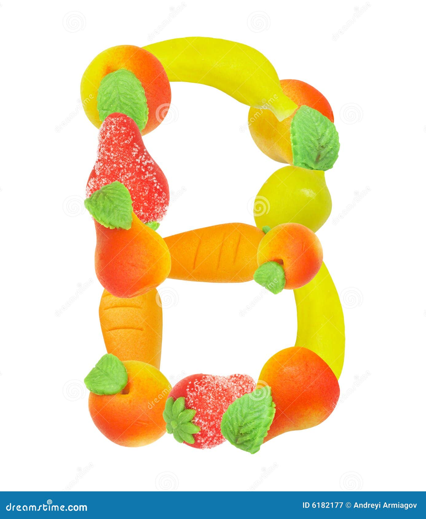 Alphabet from Fruit, the Letter B Stock Image - Image of white, text ...