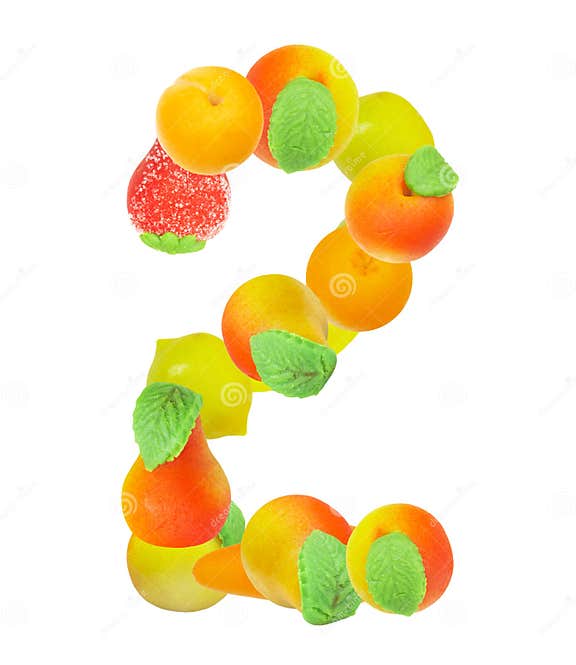 Alphabet from Fruit, the Number 2 Stock Image - Image of vegetables ...