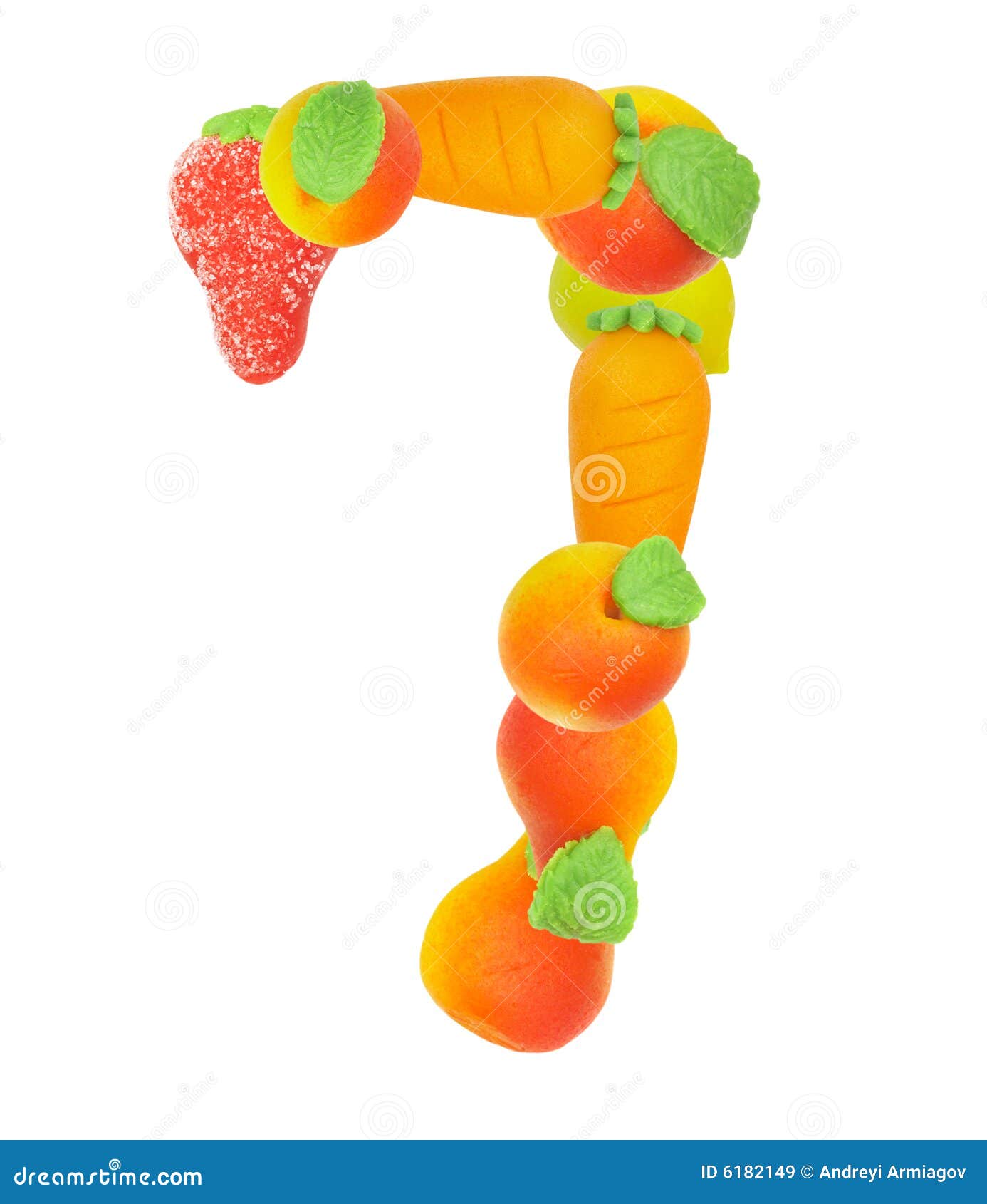 Alphabet from Fruit, the Number 7 Stock Image - Image of typescript ...
