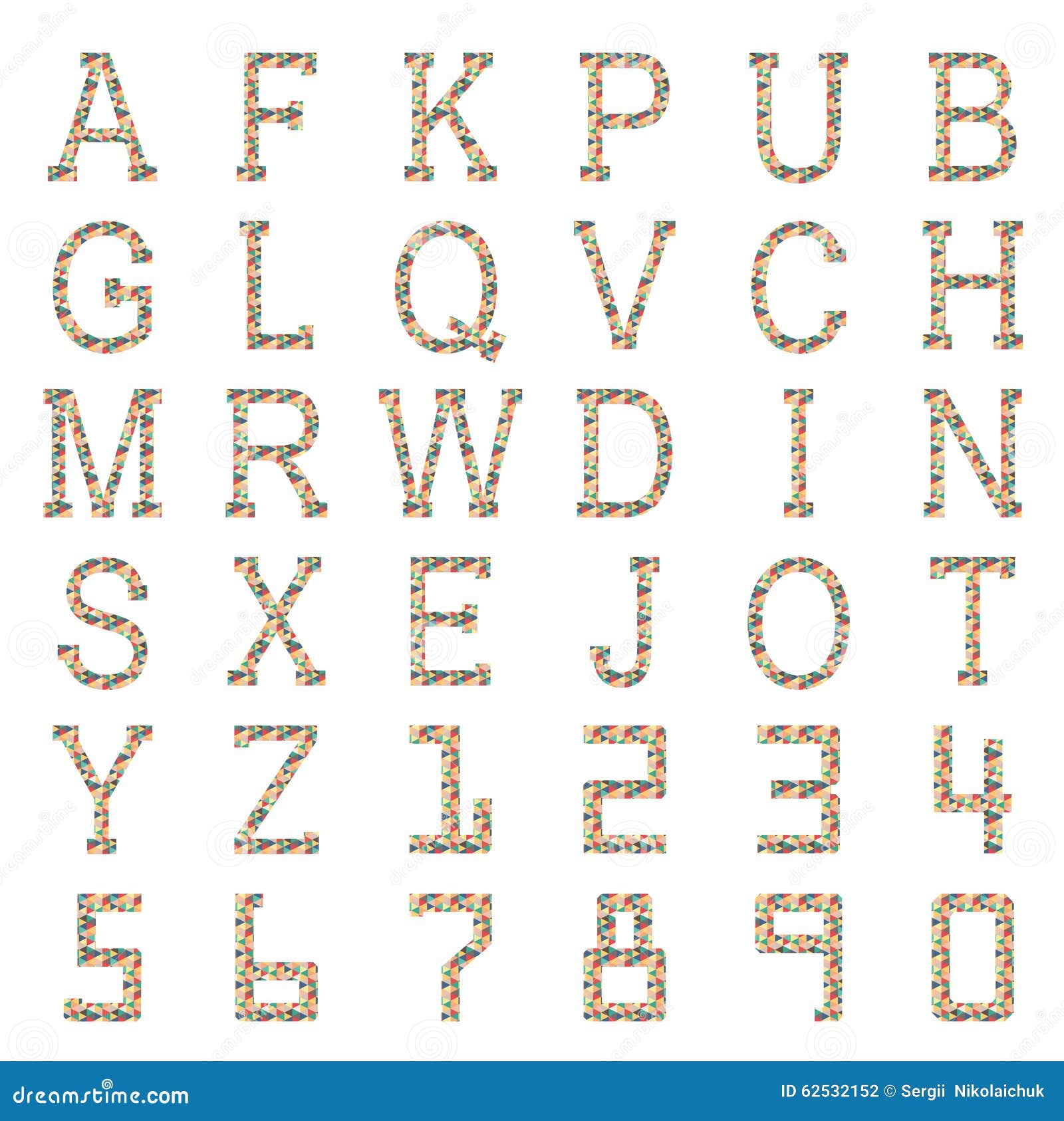 Alphabet of Geometric Shapes Stock Vector - Illustration of text ...