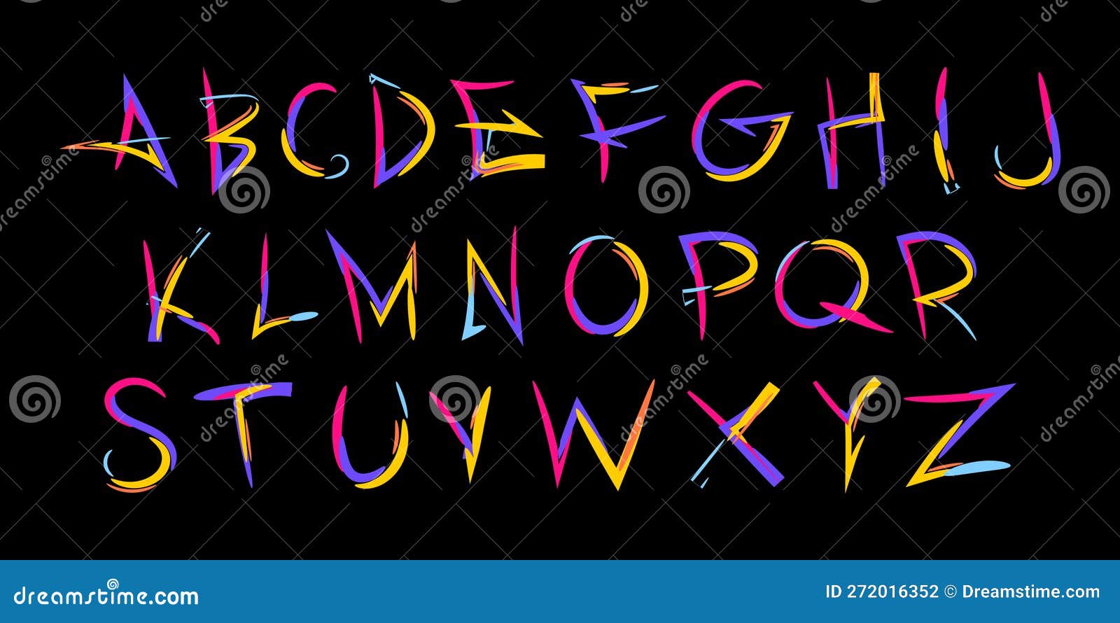 Alphabet in Graffiti Style. Trendy Alphabet. Graphic Font for Your ...