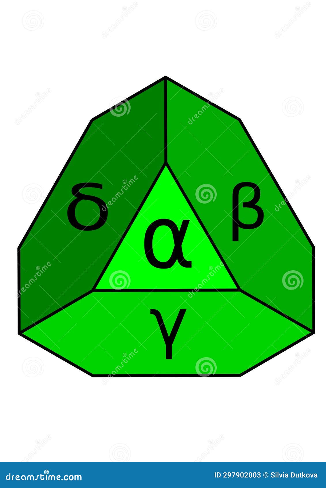 Alphabet in Green Geometric Character Stock Illustration - Illustration ...