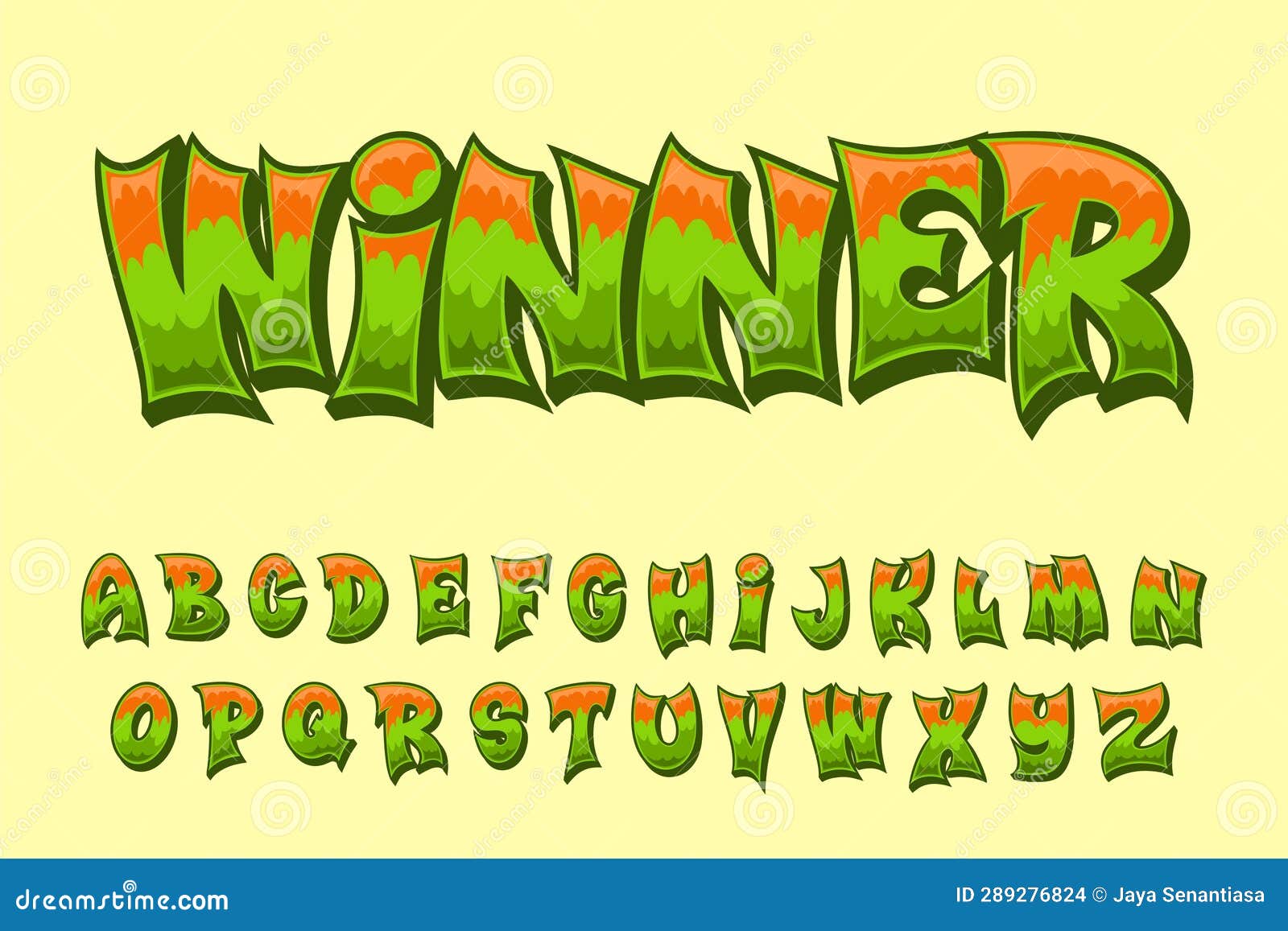 Alphabet Green Spooky Cartoon Vector Stock Illustration - Illustration ...