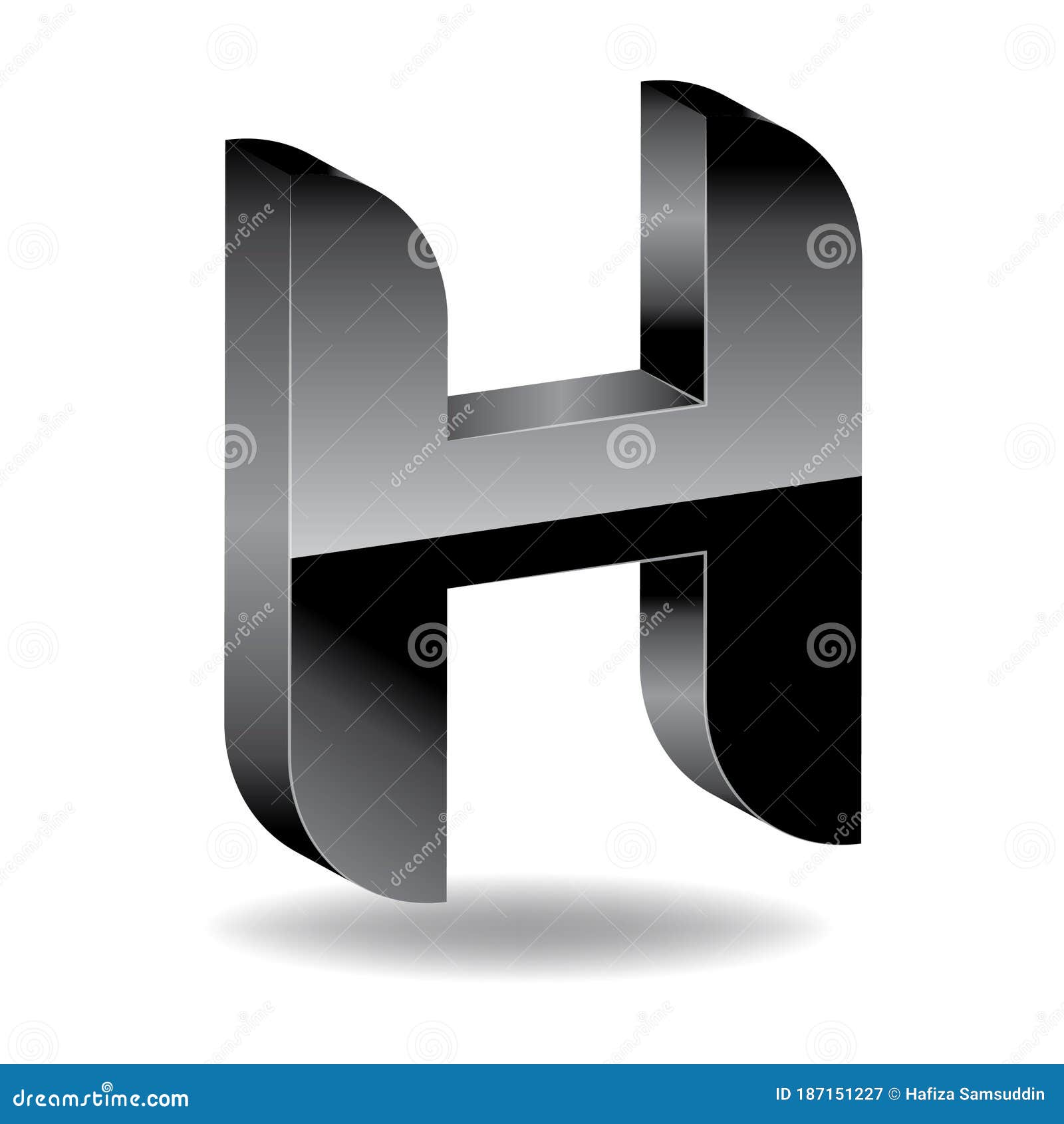 Alphabet H. Vector Illustration Decorative Design Stock Vector ...