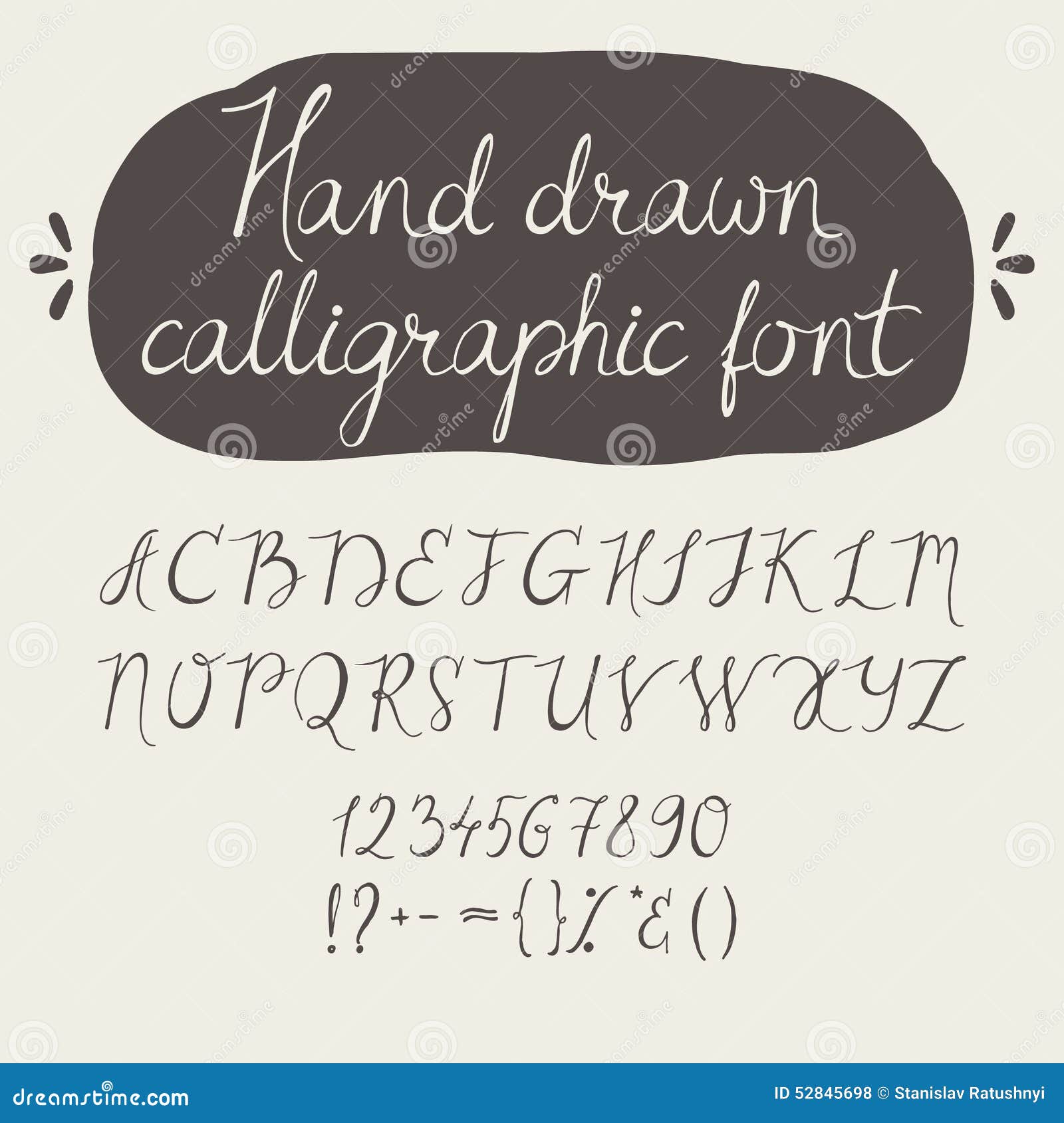 Alphabet. Hand Drawn Letters Stock Vector - Illustration of dash, arrow ...