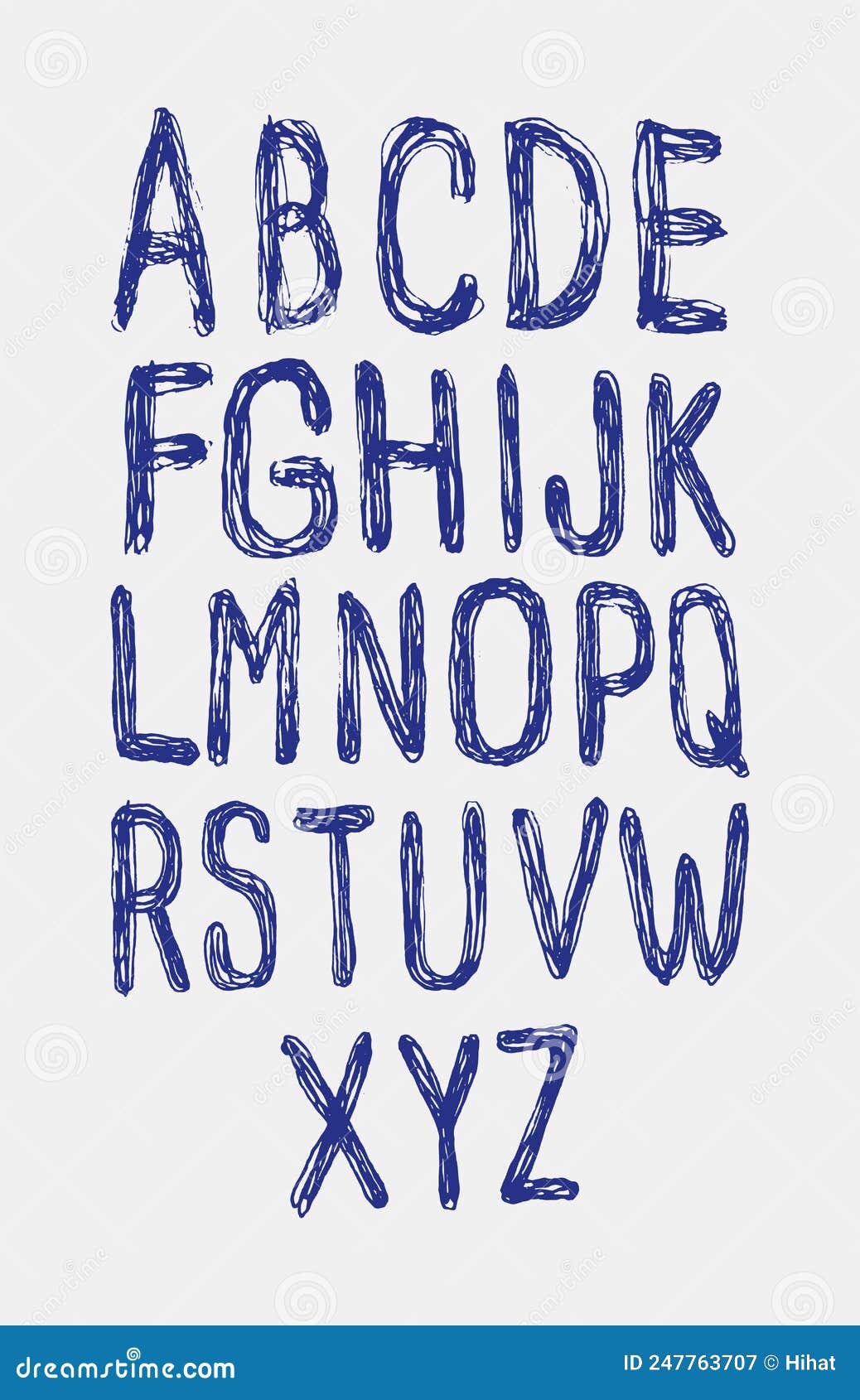 Alphabet. Hand Drawn. Vector Illustration Stock Vector - Illustration ...