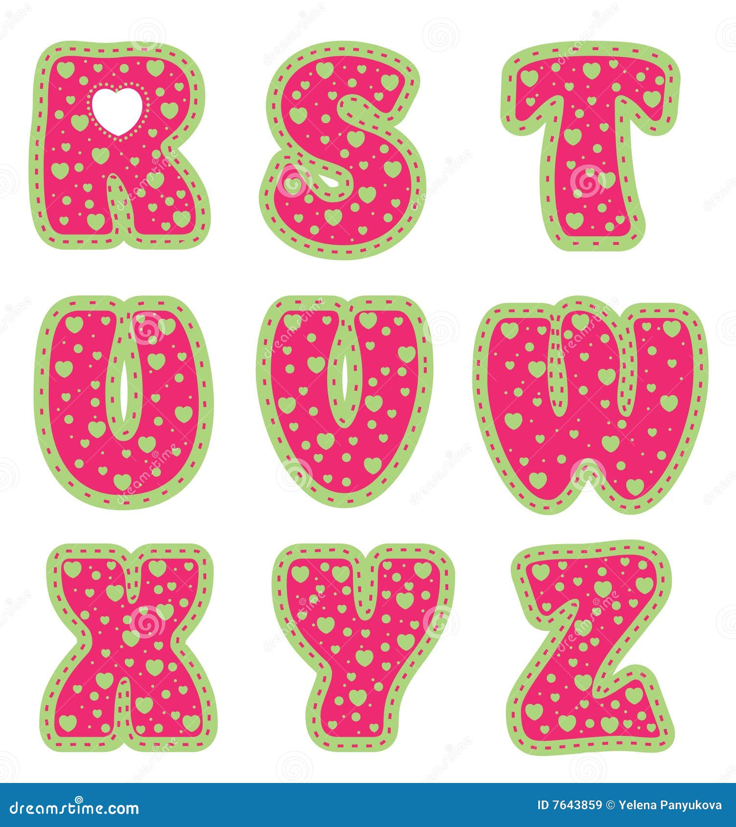 Alphabet with hearts stock vector. Illustration of element - 7643859