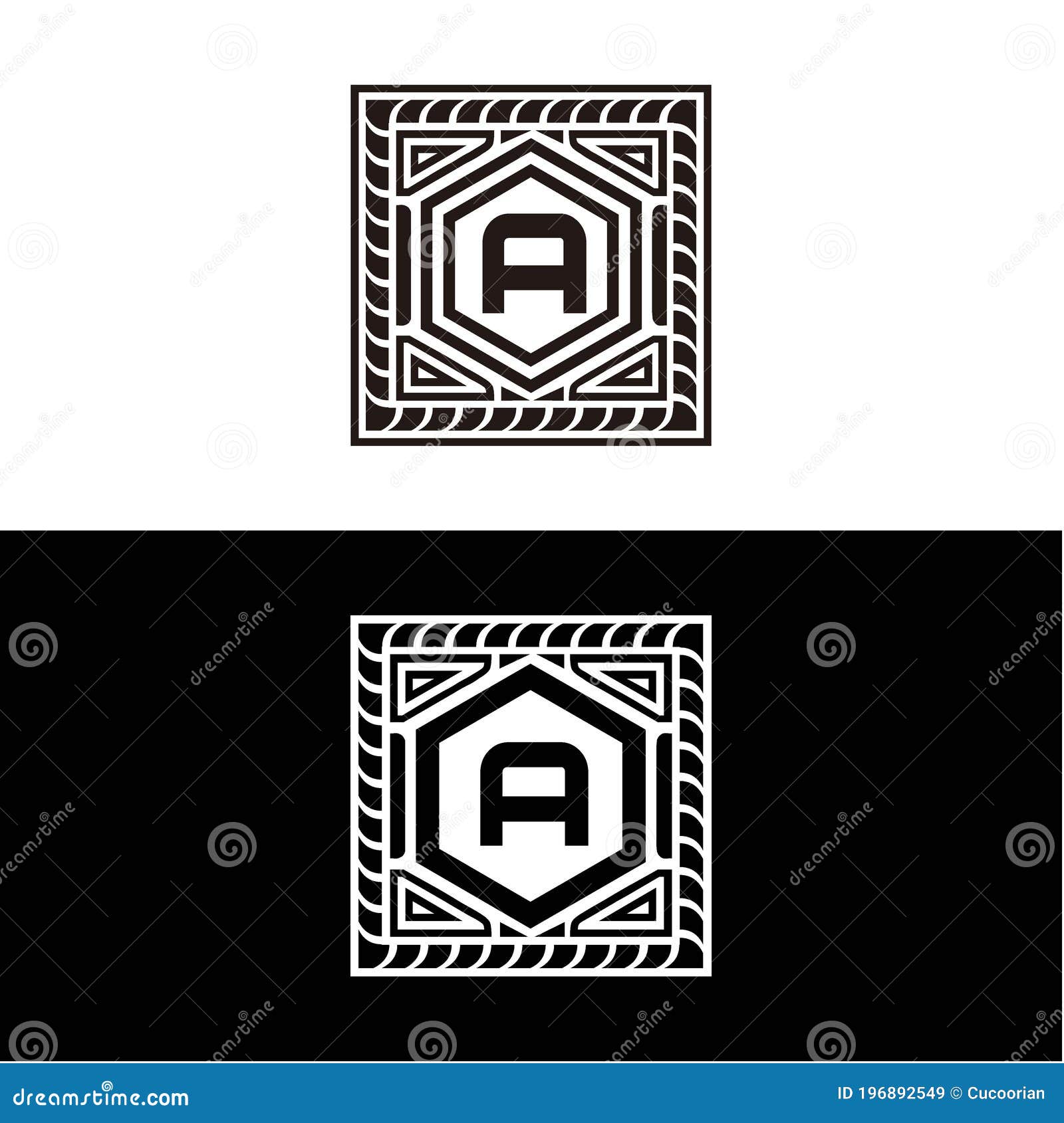 Alphabet a Hexagon Monogram Initial Decoration for Weddings, Letters ...