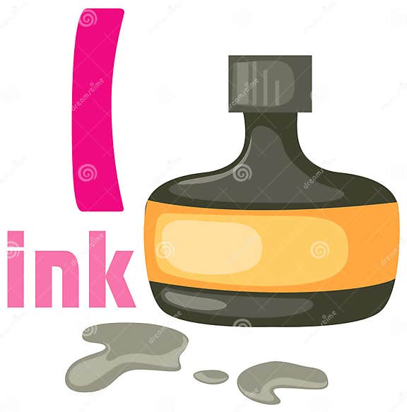 Alphabet I with ink stock vector. Illustration of character - 13450912