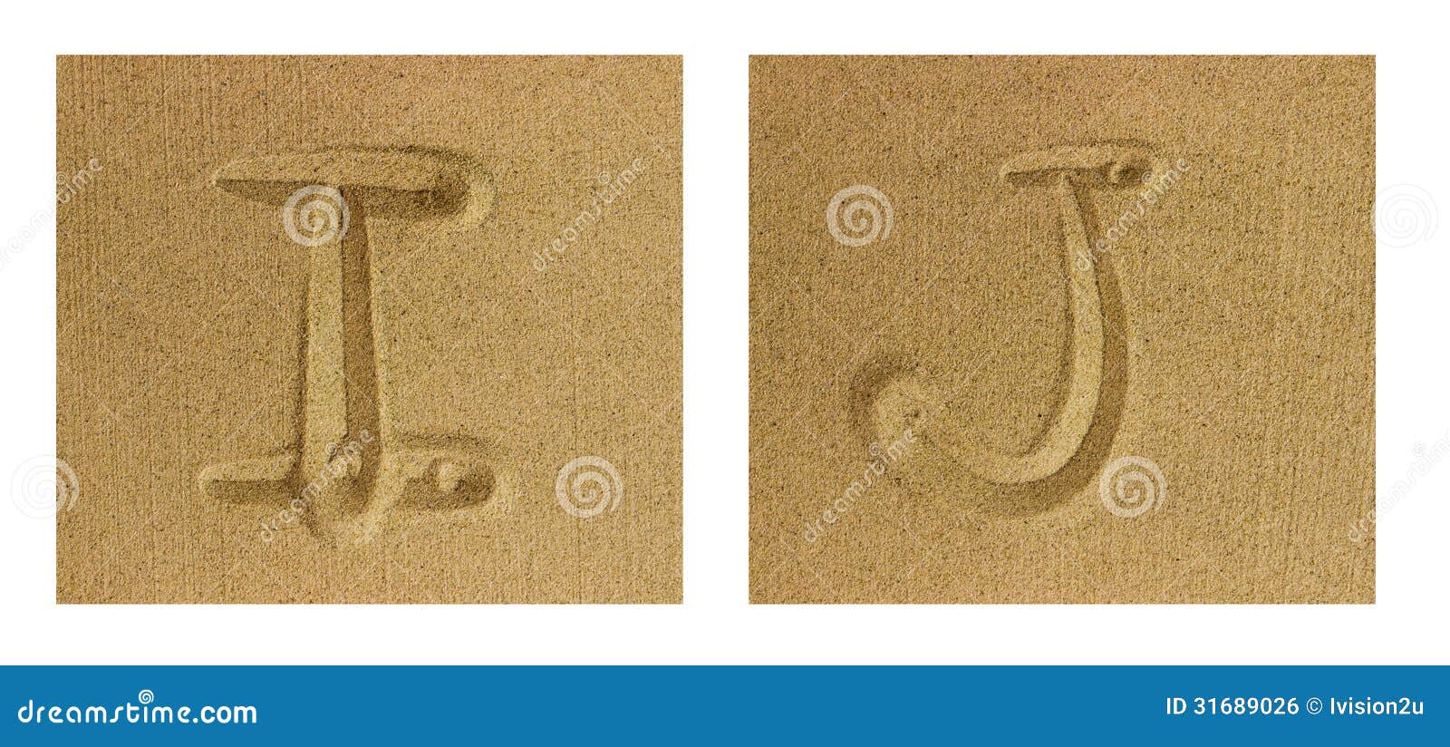 Alphabet I-J on sand stock photo. Image of collage, isolated - 31689026