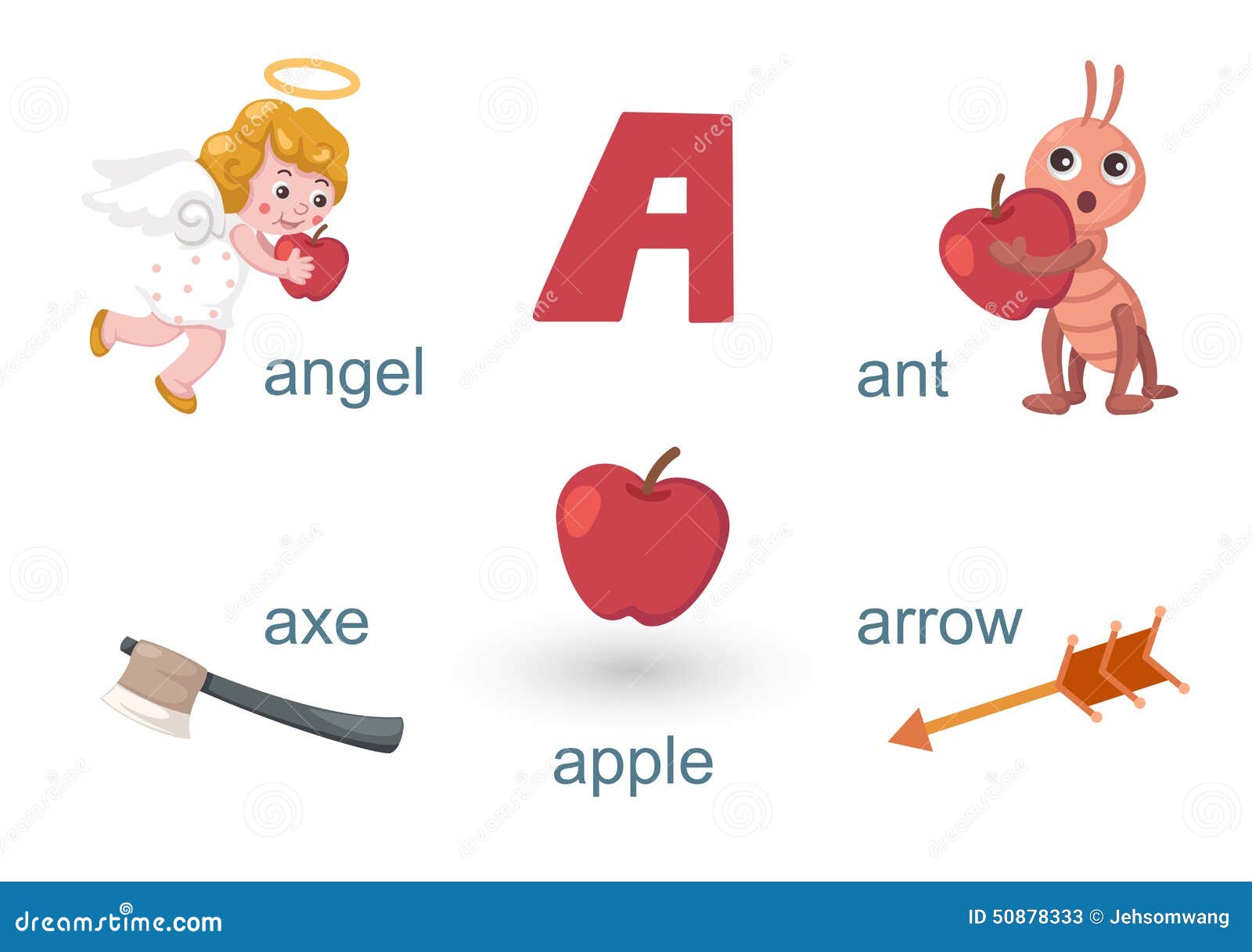 Alphabet a stock vector. Illustration of girl, book, arrow - 50878333