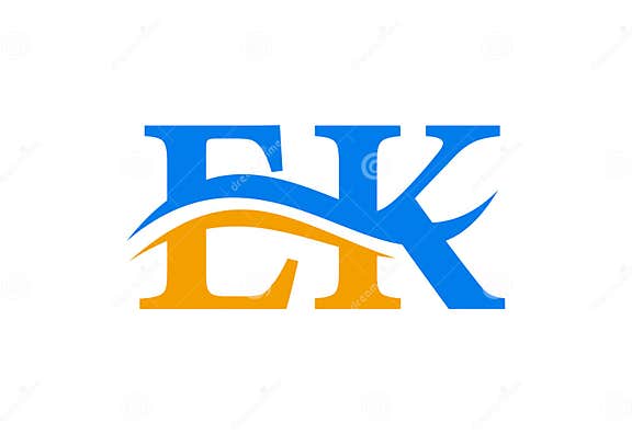 EK Letter Logo Design, Vector Design Template Stock Illustration ...