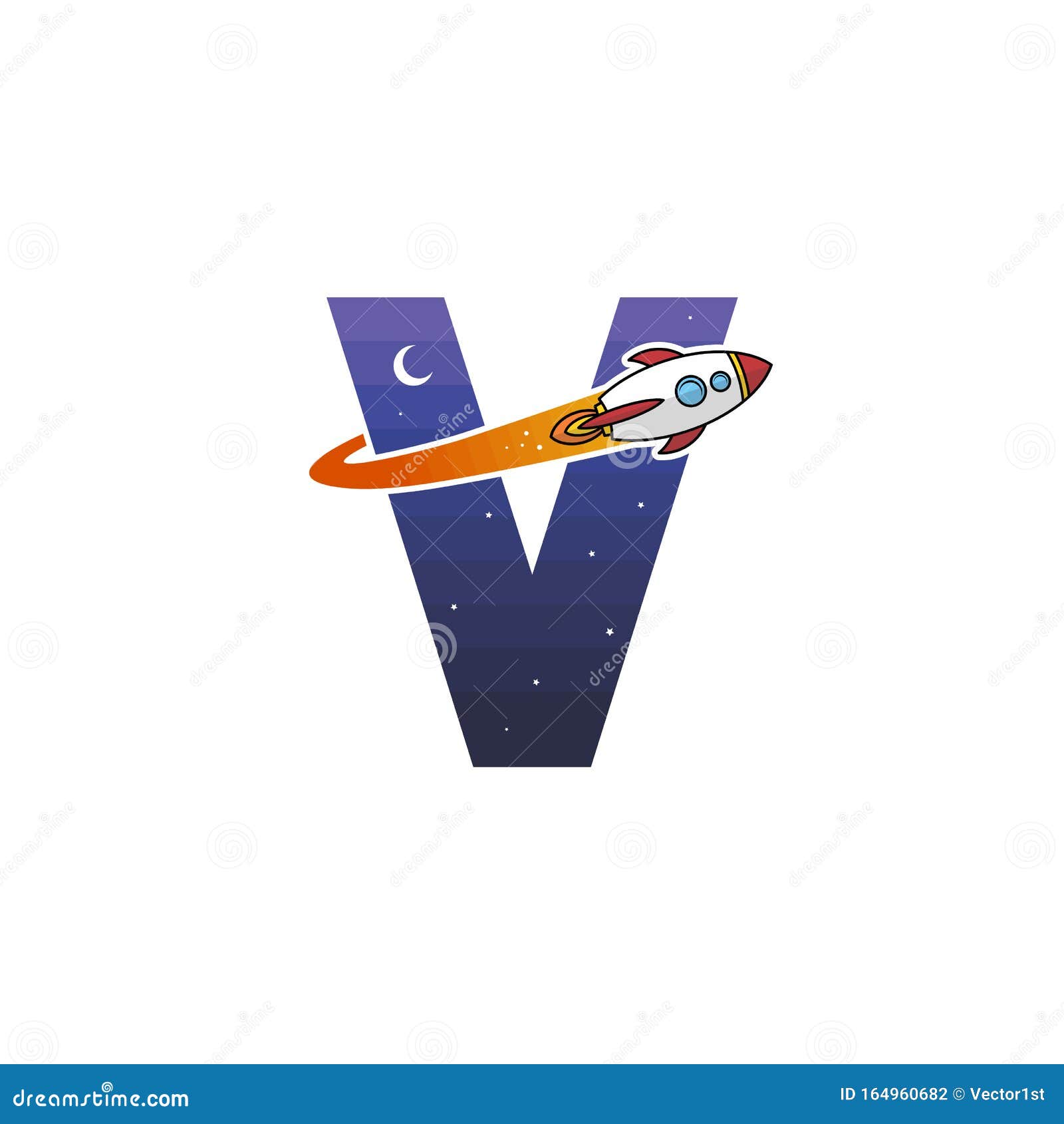 Alphabet Initial Logo Sign Logotype Space Rocket Vector Stock ...