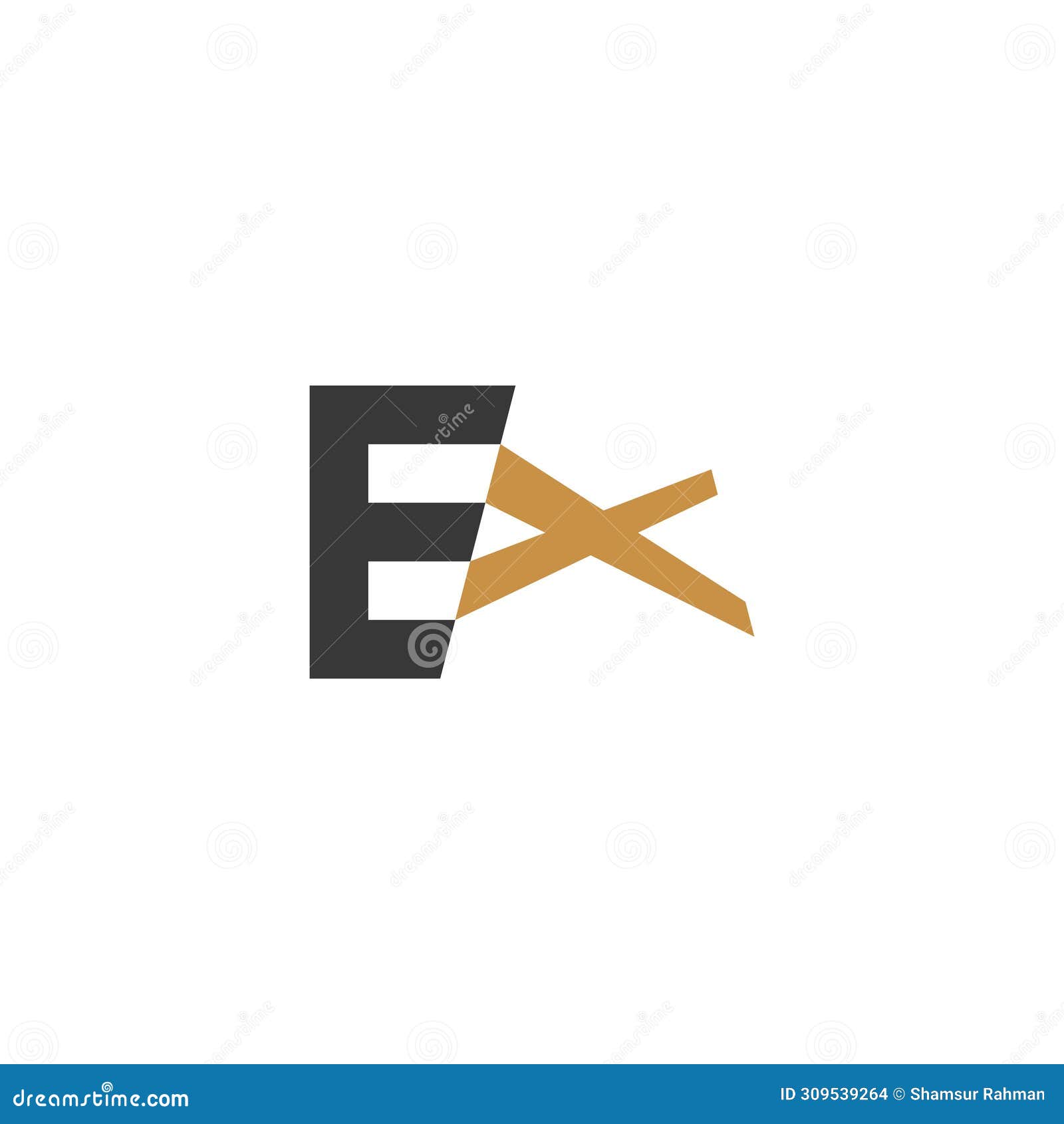 Alphabet-Initialen Logo Ex E Und X Vektor Abbildung - Illustration von ...