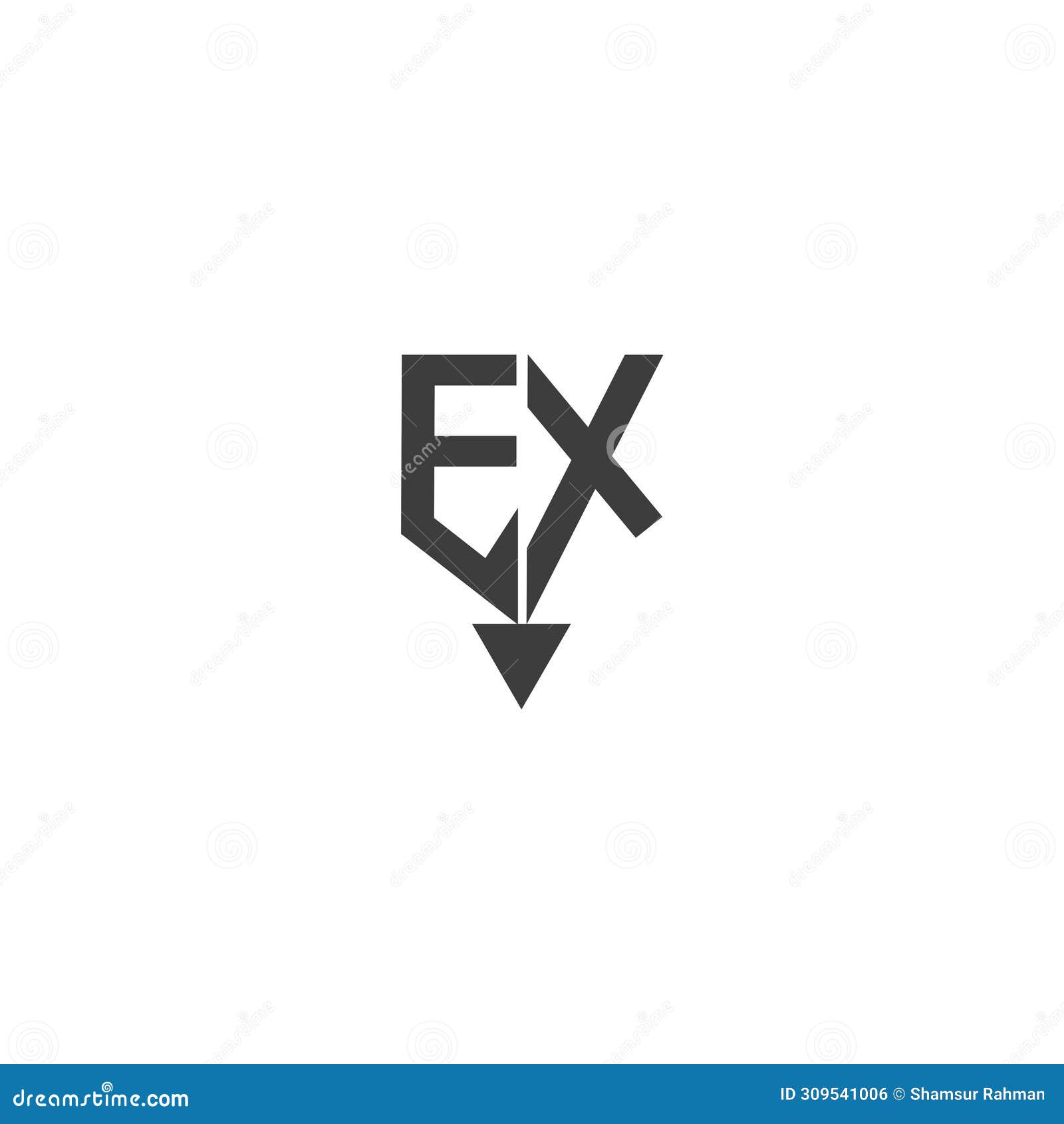 Alphabet-Initialen Logo Ex E Und X Vektor Abbildung - Illustration von ...