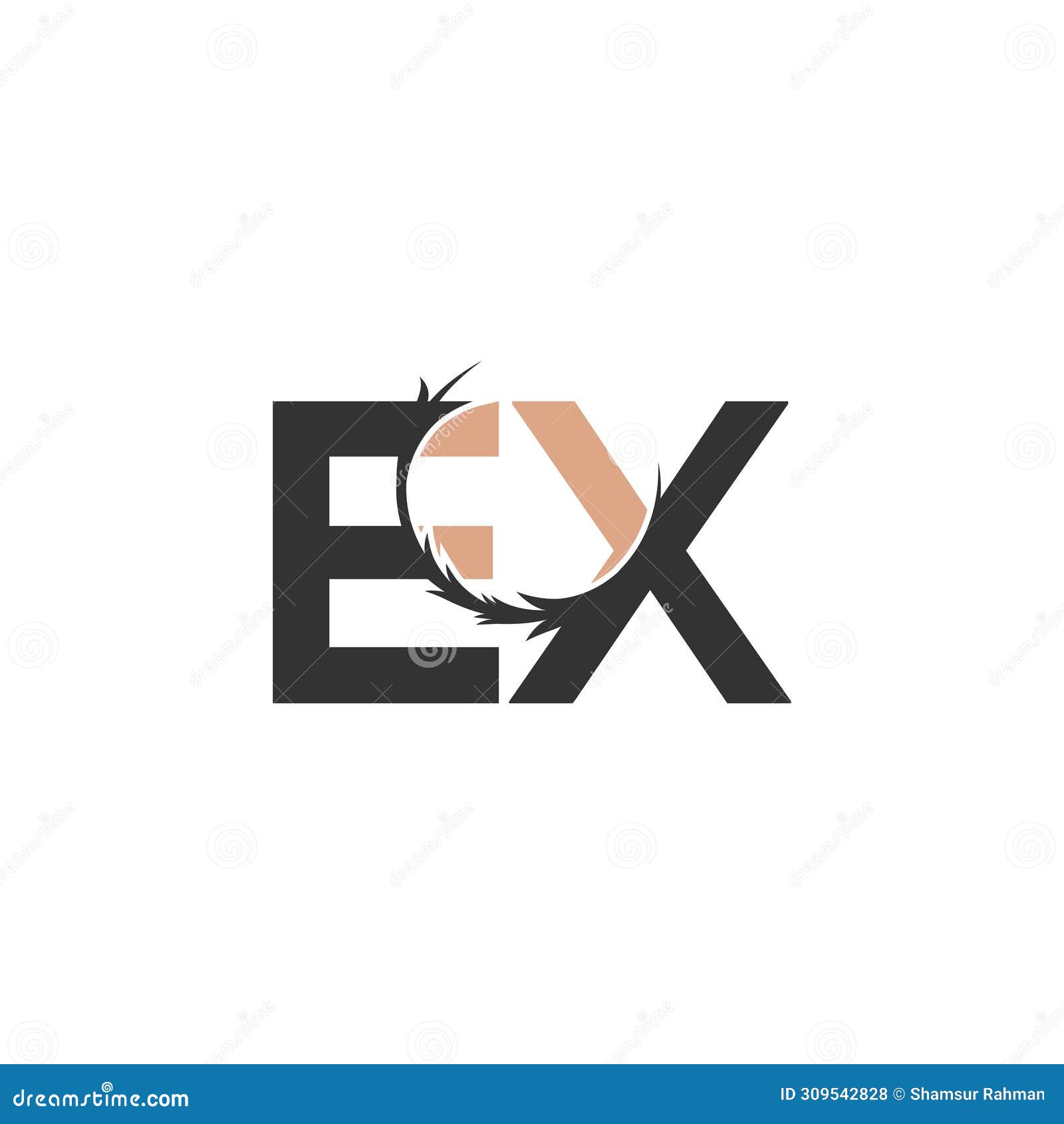 Alphabet-Initialen Logo Ex E Und X Vektor Abbildung - Illustration von ...