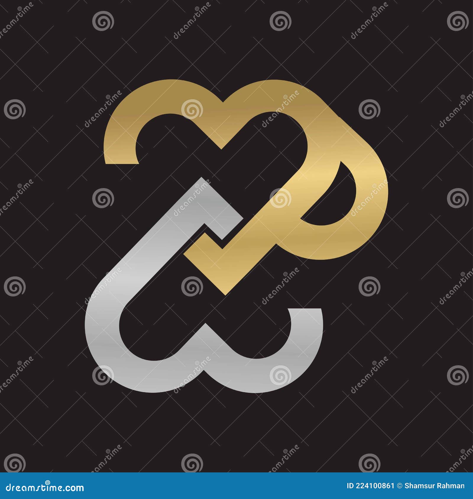 Alphabet Initialen Logo Pz Zp Z Und P Vektor Abbildung - Illustration ...