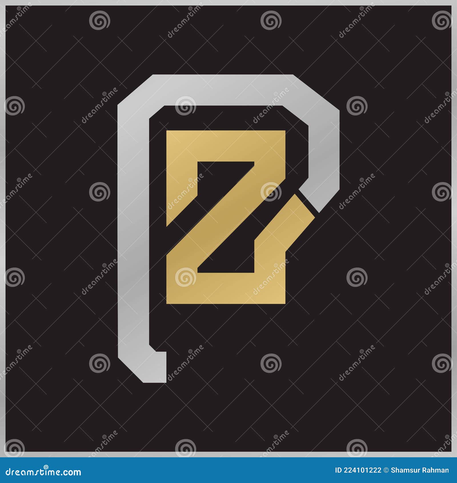 Alphabet Initialen Logo Pz Zp Z Und P Vektor Abbildung - Illustration ...