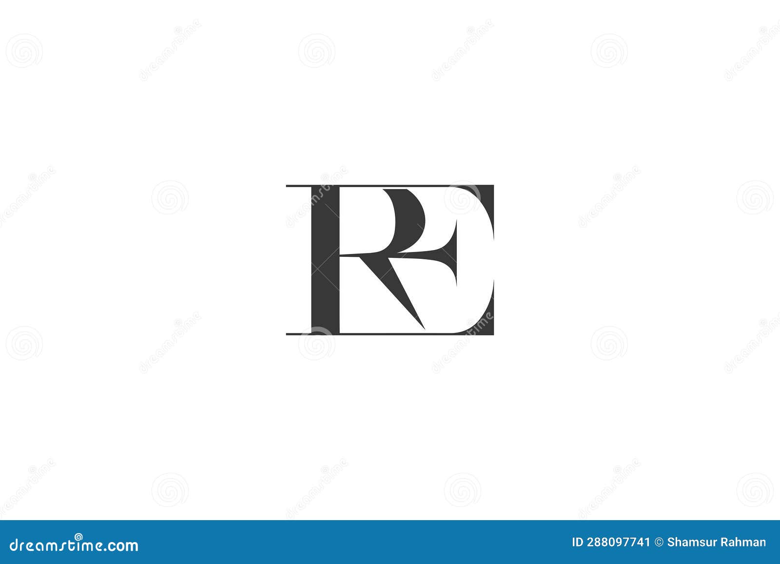 Alphabet Initials Logo RE, ER, R and E Stock Vector - Illustration of ...