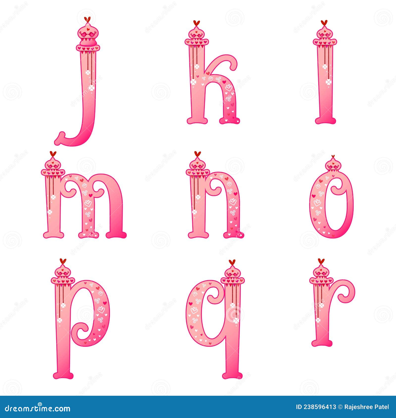 Heart Alphabets Jklmnopqr Characters Pink Letters Collection Love Is