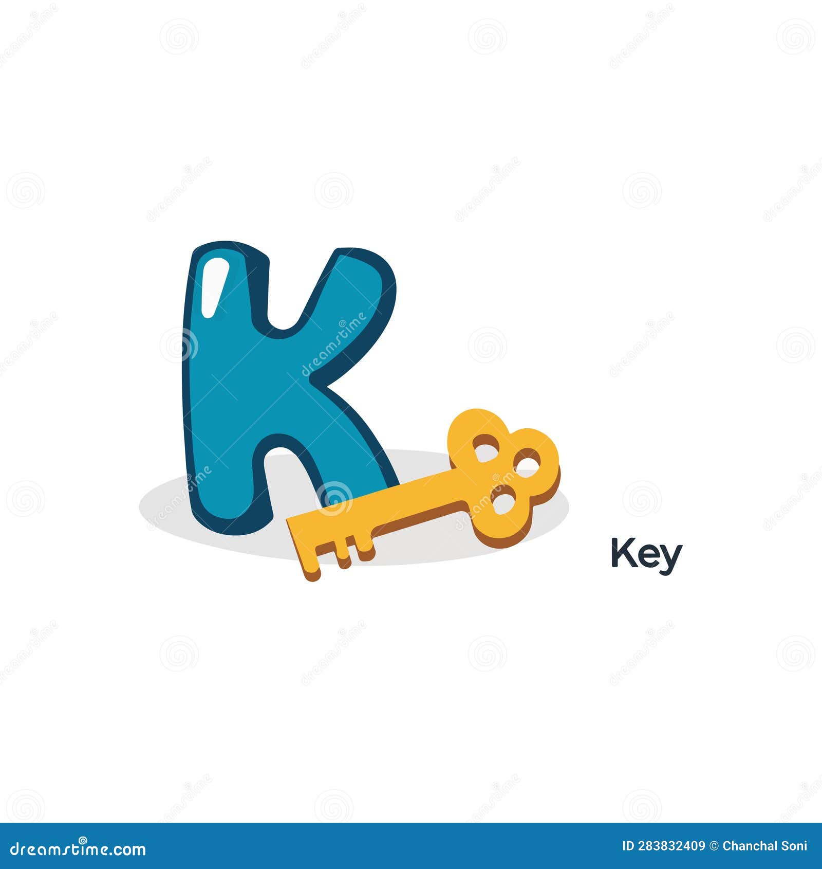 Alphabet K, K for key stock illustration. Illustration of creative ...