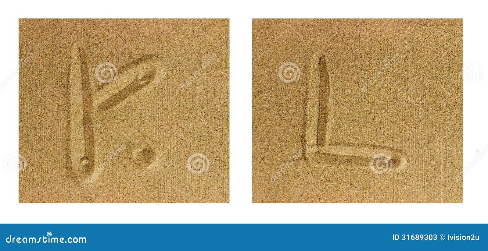 Alphabet K-L on sand stock image. Image of brown, collage - 31689303