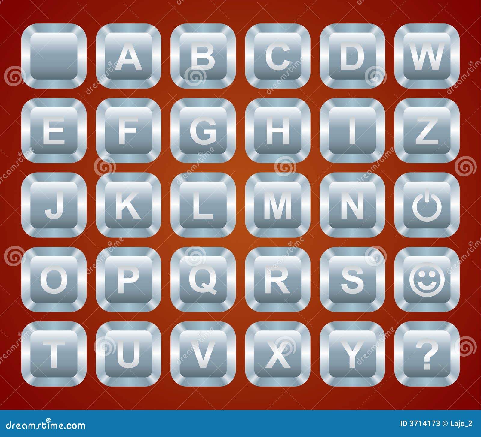 Alphabet keyboard buttons stock vector. Illustration of icons - 3714173