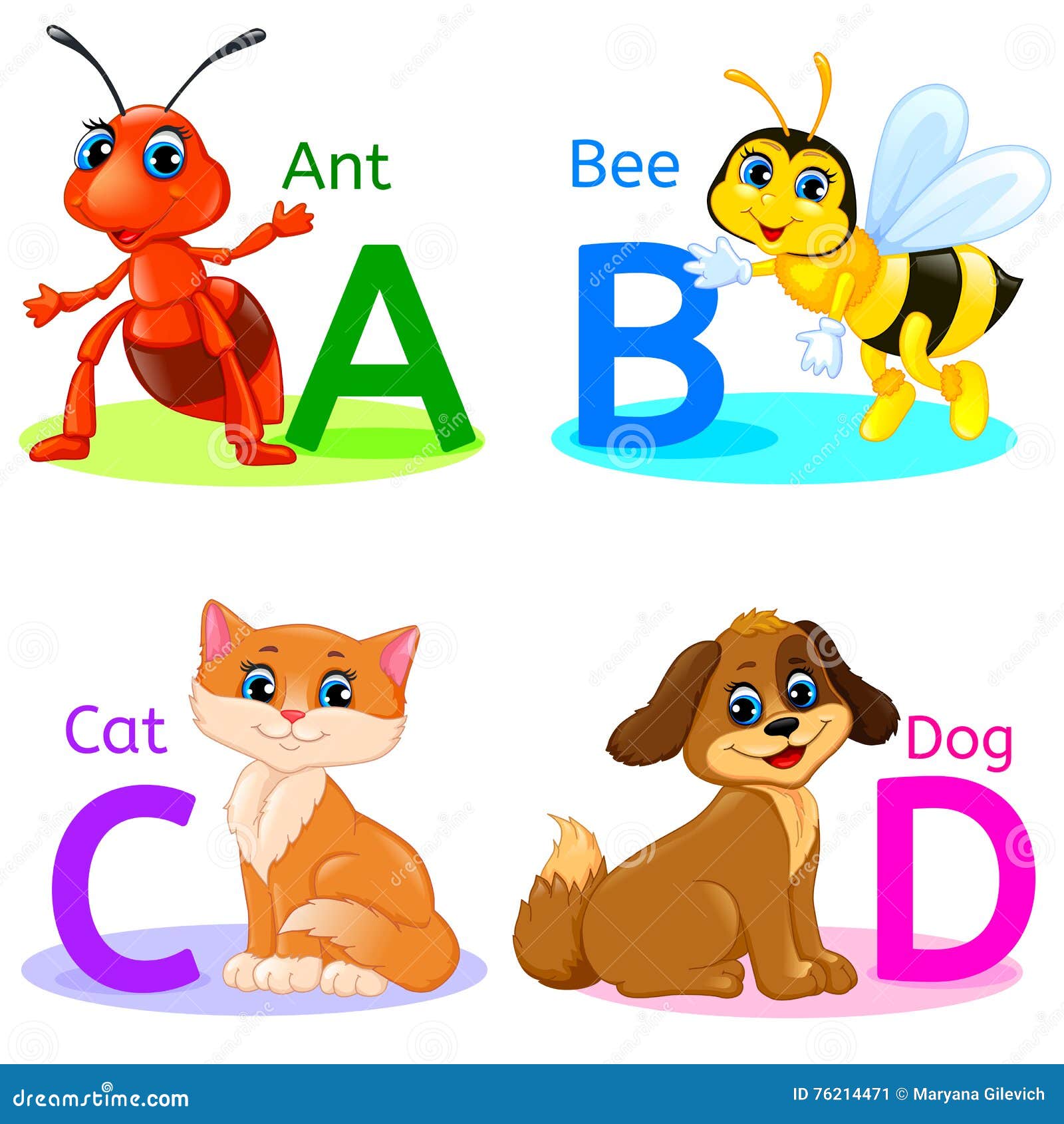 ABCD Alphabet And Children Cartoon Vector | CartoonDealer.com #54209685