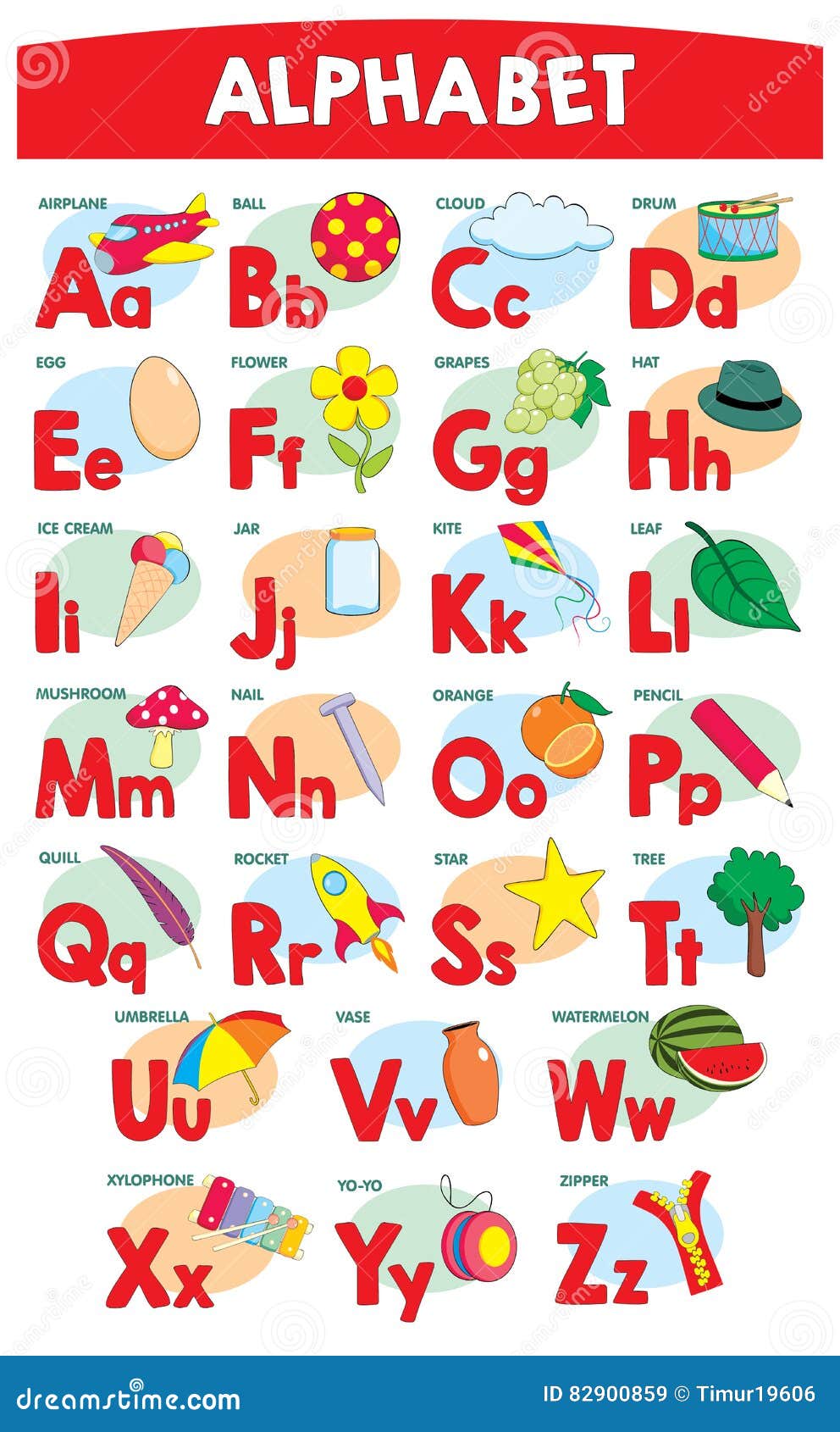 Alphabet for kids stock vector. Illustration of learn - 82900859