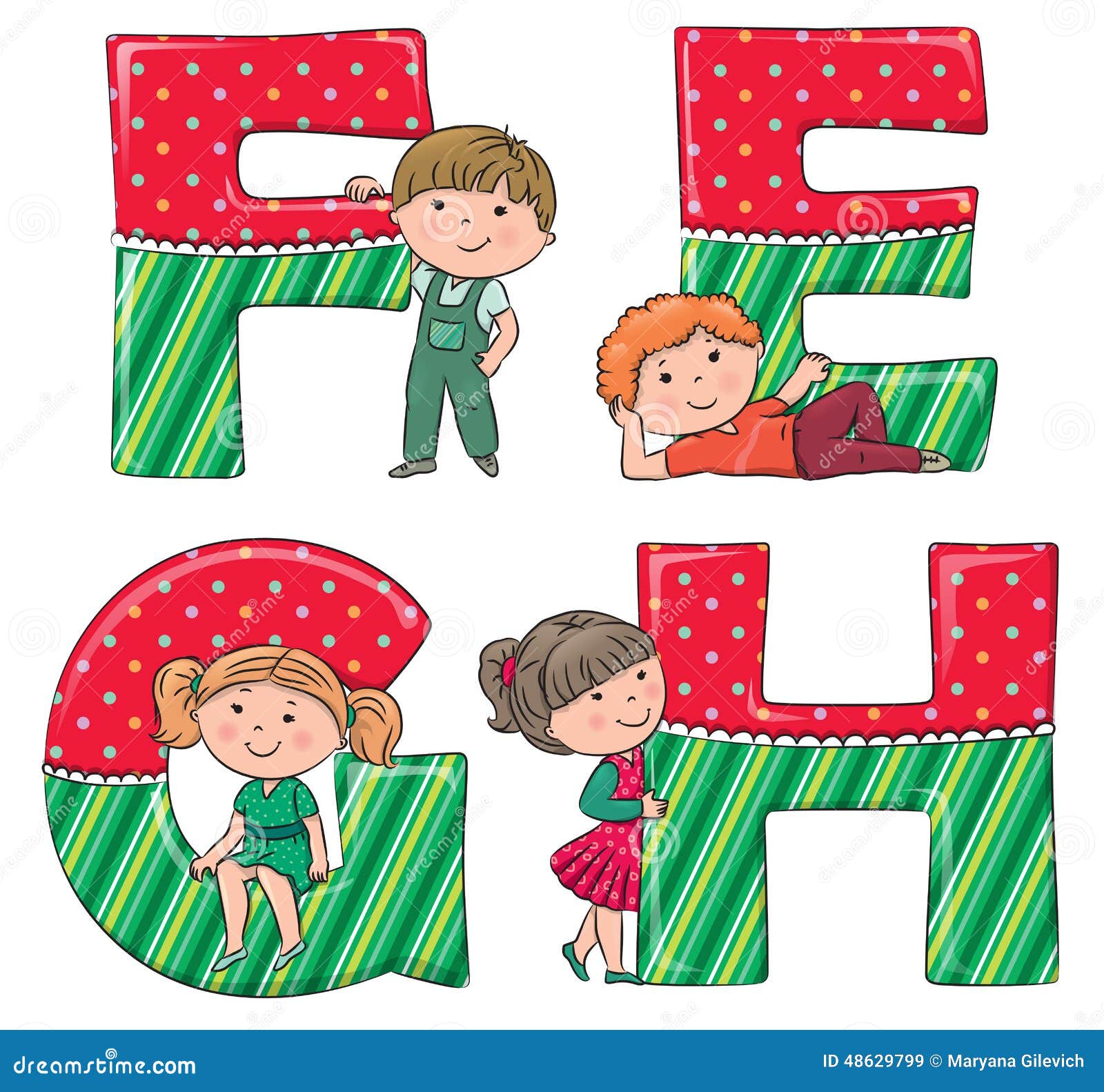 Alphabet kids EFGH stock vector. Illustration of kids - 48629799