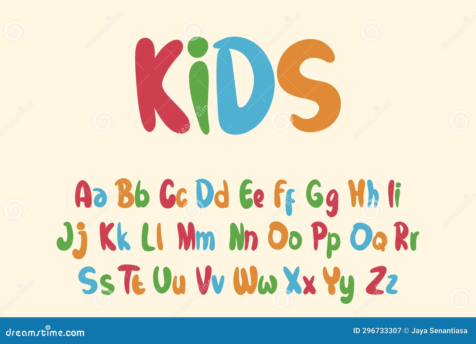Alphabet Kids Lettering Cartoon Vector Stock Vector - Illustration of ...