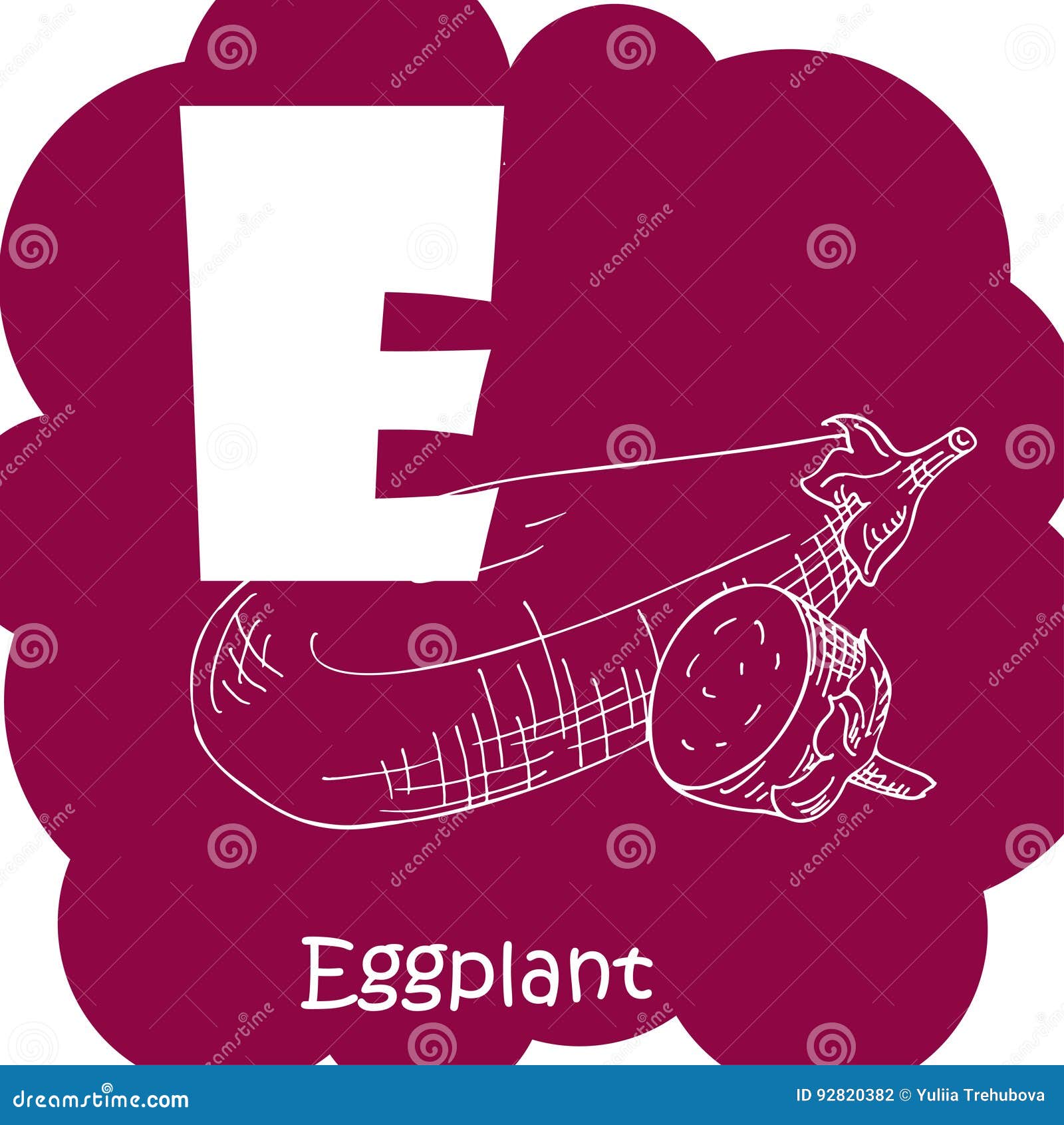 Alphabet for Kids with Vegetables. Healthy Letter Abc E-eggplant. Stock ...