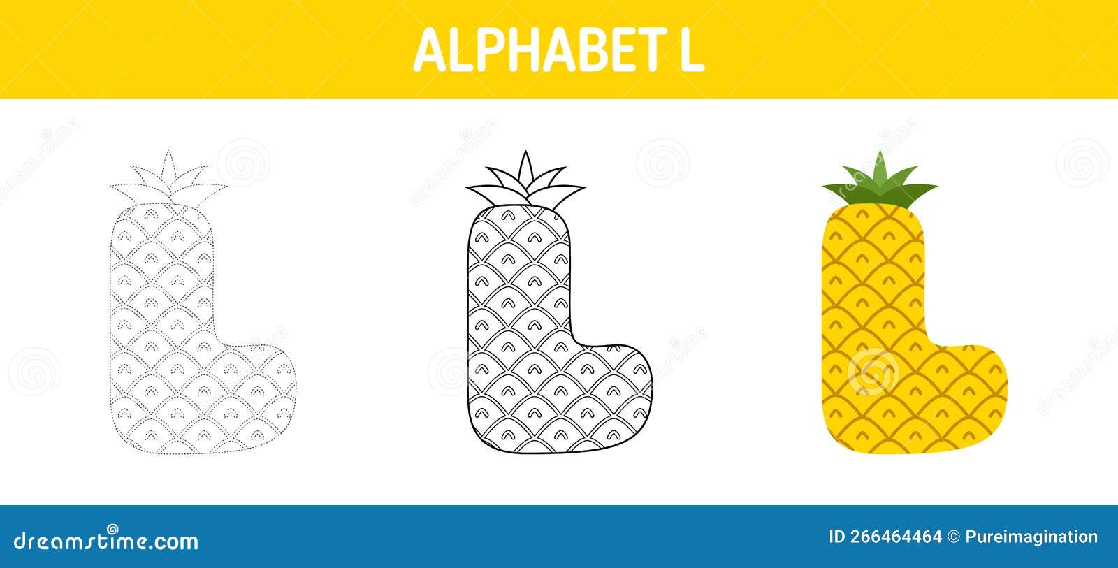 Alphabet L Tracing and Coloring Sheet for Kids Vektor Abbildung ...