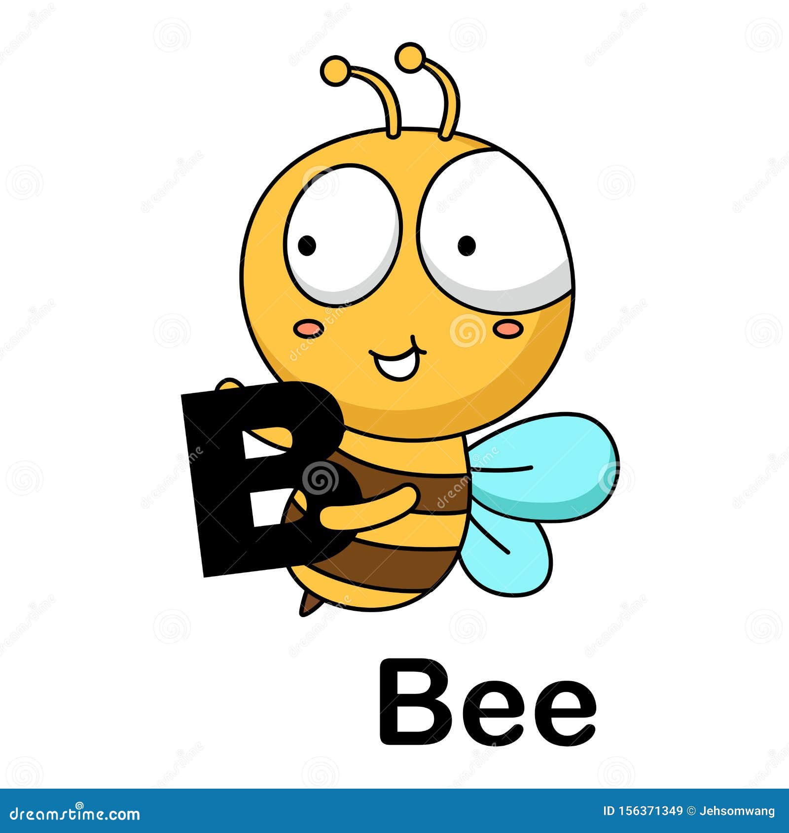 Alphabet Letter b-bee stock vector. Illustration of lettering - 156371349