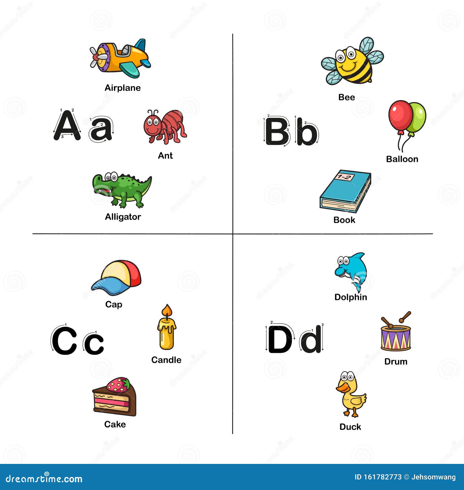 Alphabet Letter a-B-C-D stock vector. Illustration of cute - 161782773