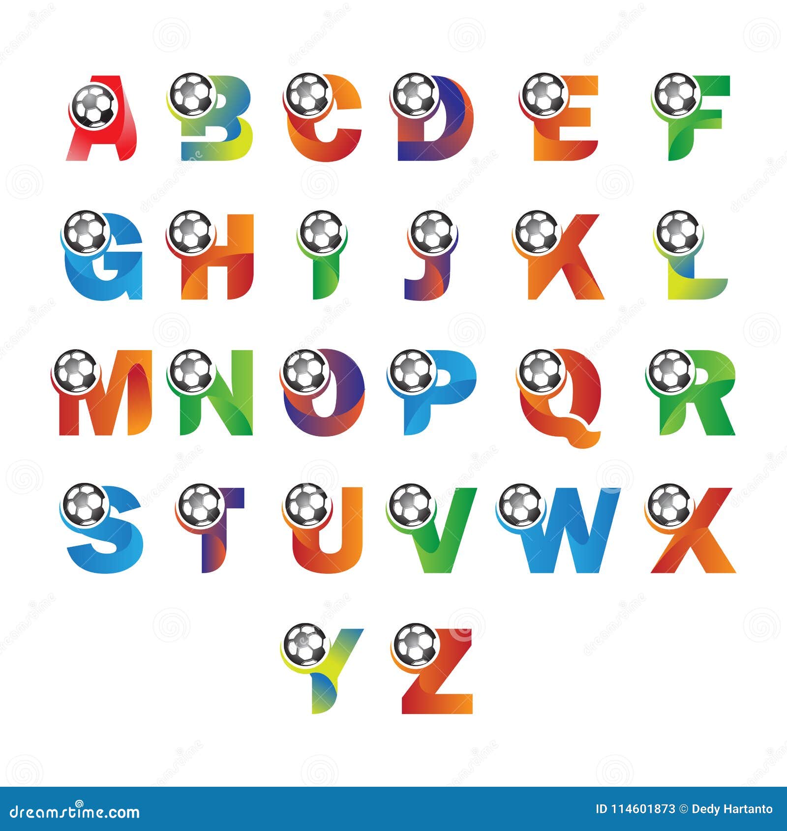Alphabet Letter with Ball Vector Set Stock Vector - Illustration of ...