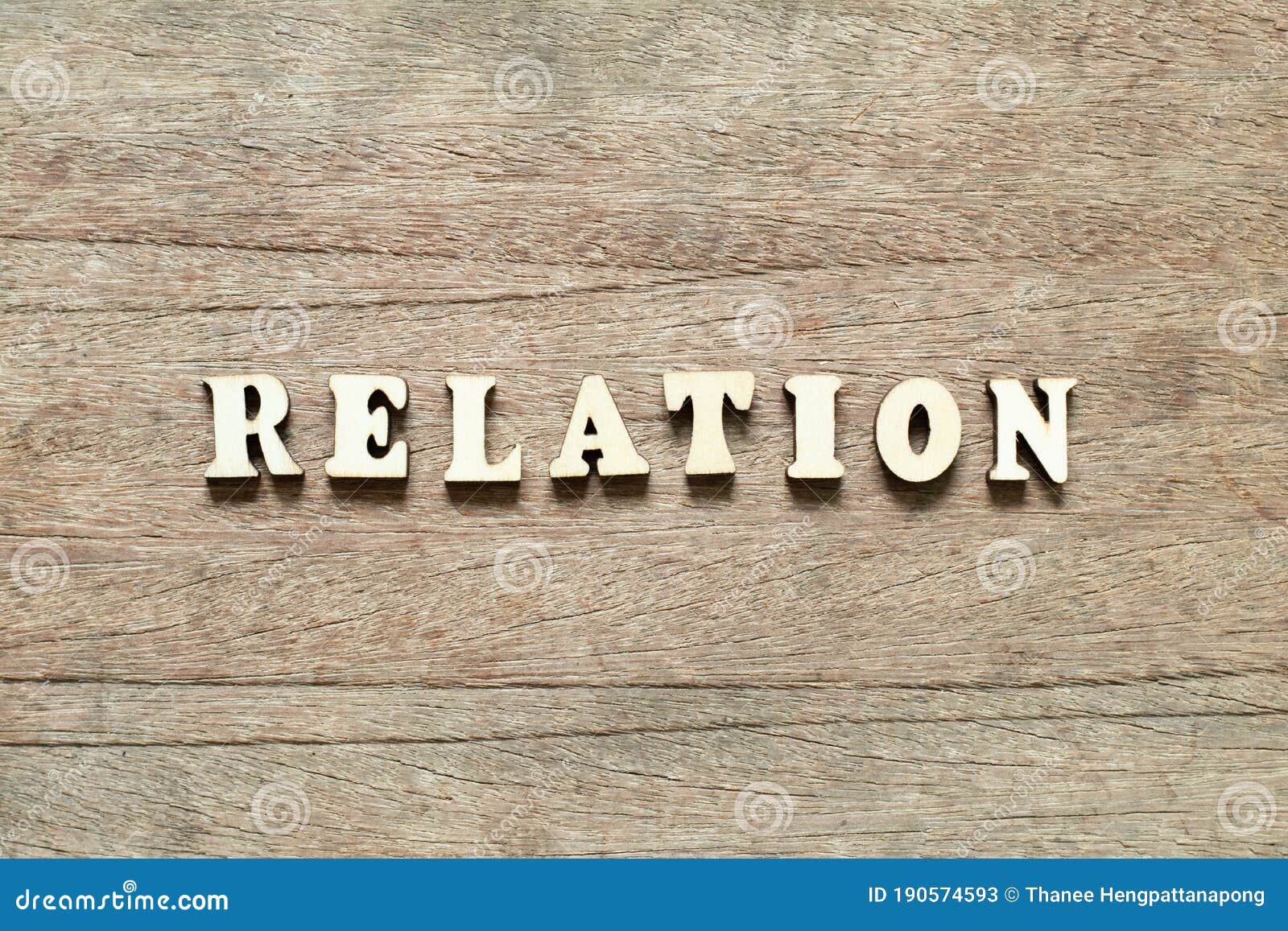 Alphabet Letter in Word Relation on Wood Background Stock Image - Image ...