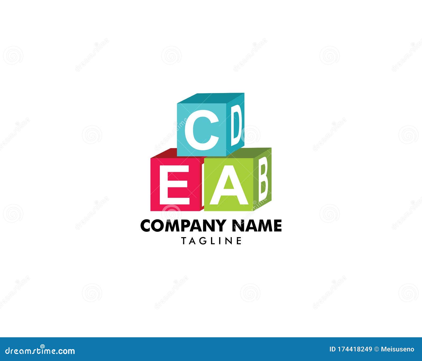 Alphabet Letter in Box Vector Logo Design Elements Stock Vector ...