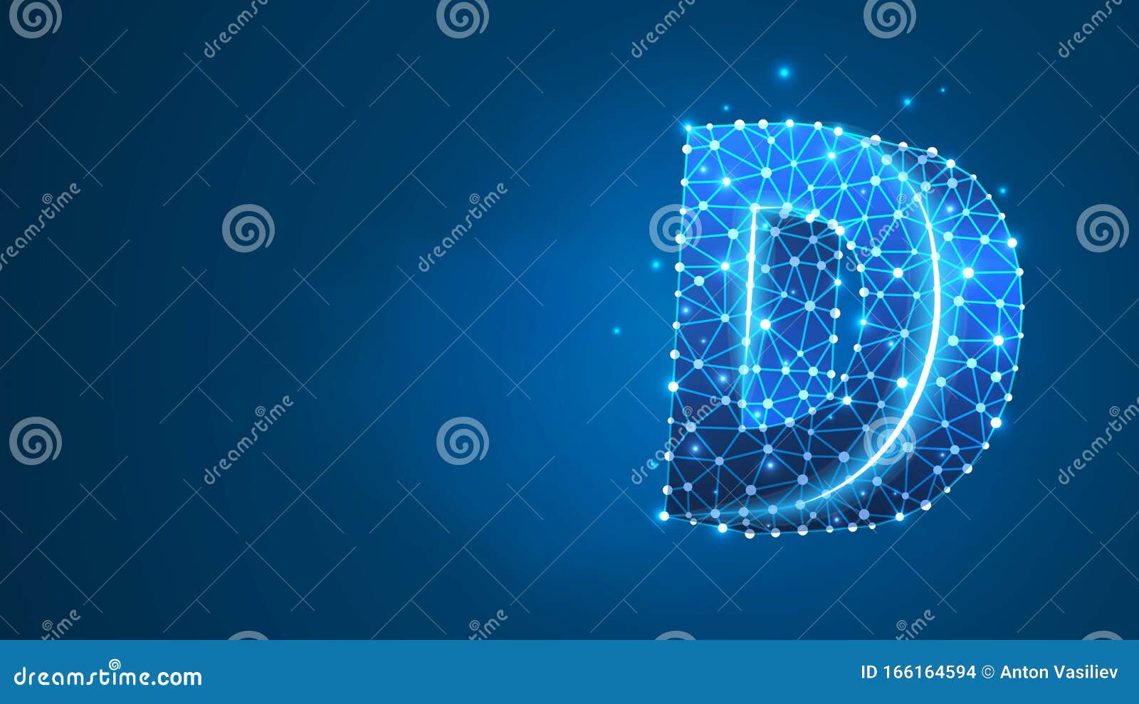 Alphabet Letter D. Design of an Uppercase Letter. Banner, Template or a ...