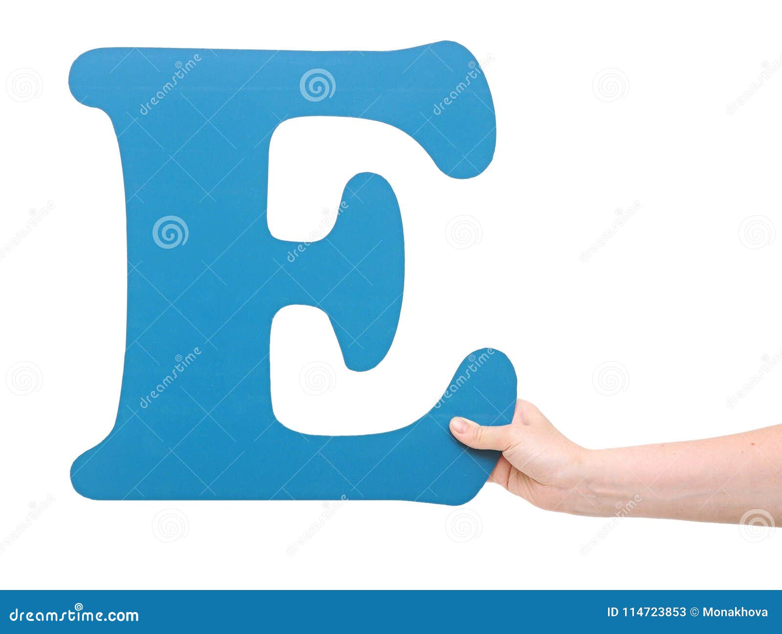 Alphabet Letter E in the Hand Stock Image - Image of label, letter ...