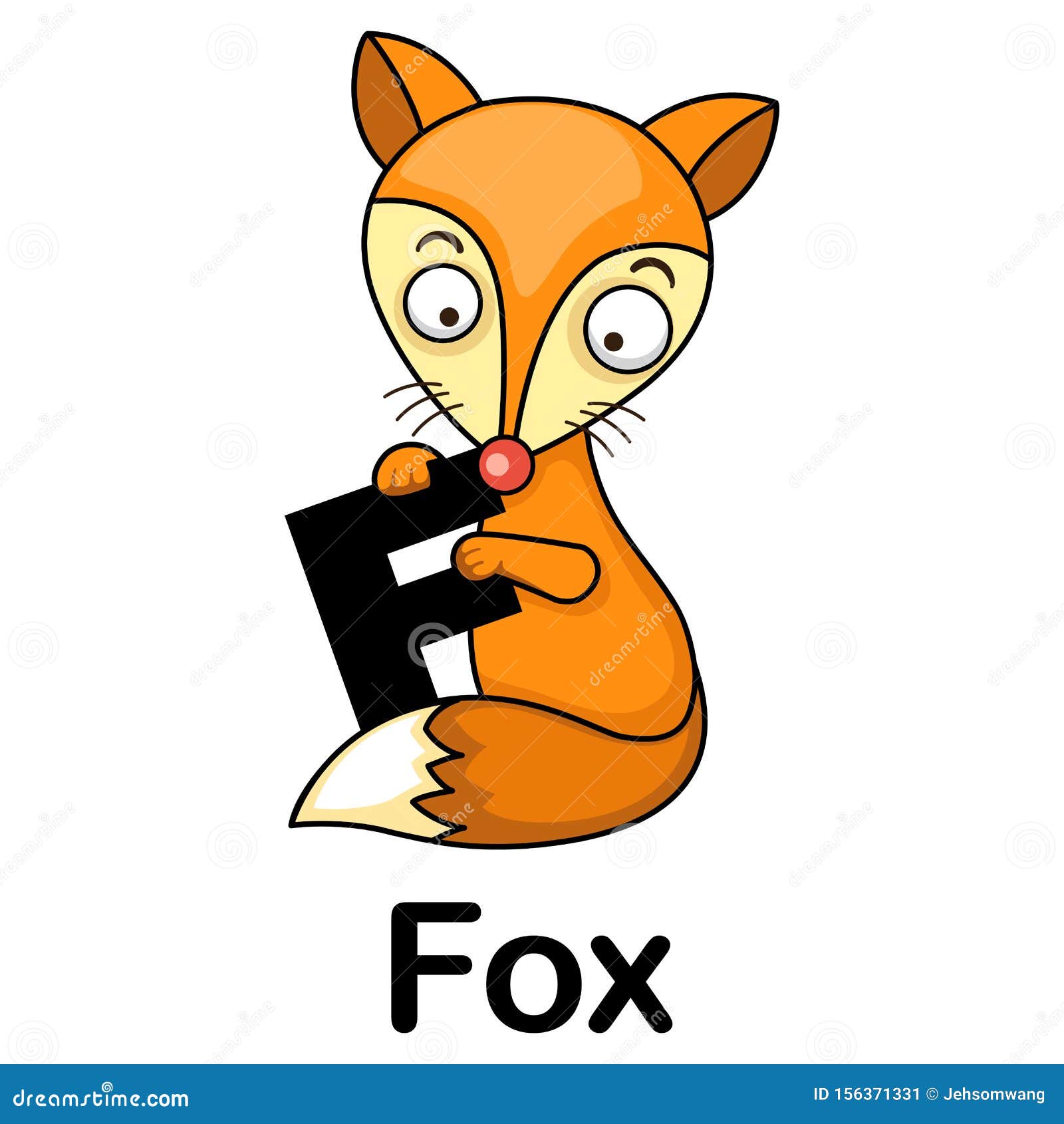 Alphabet Letter f-fox stock vector. Illustration of child - 156371331