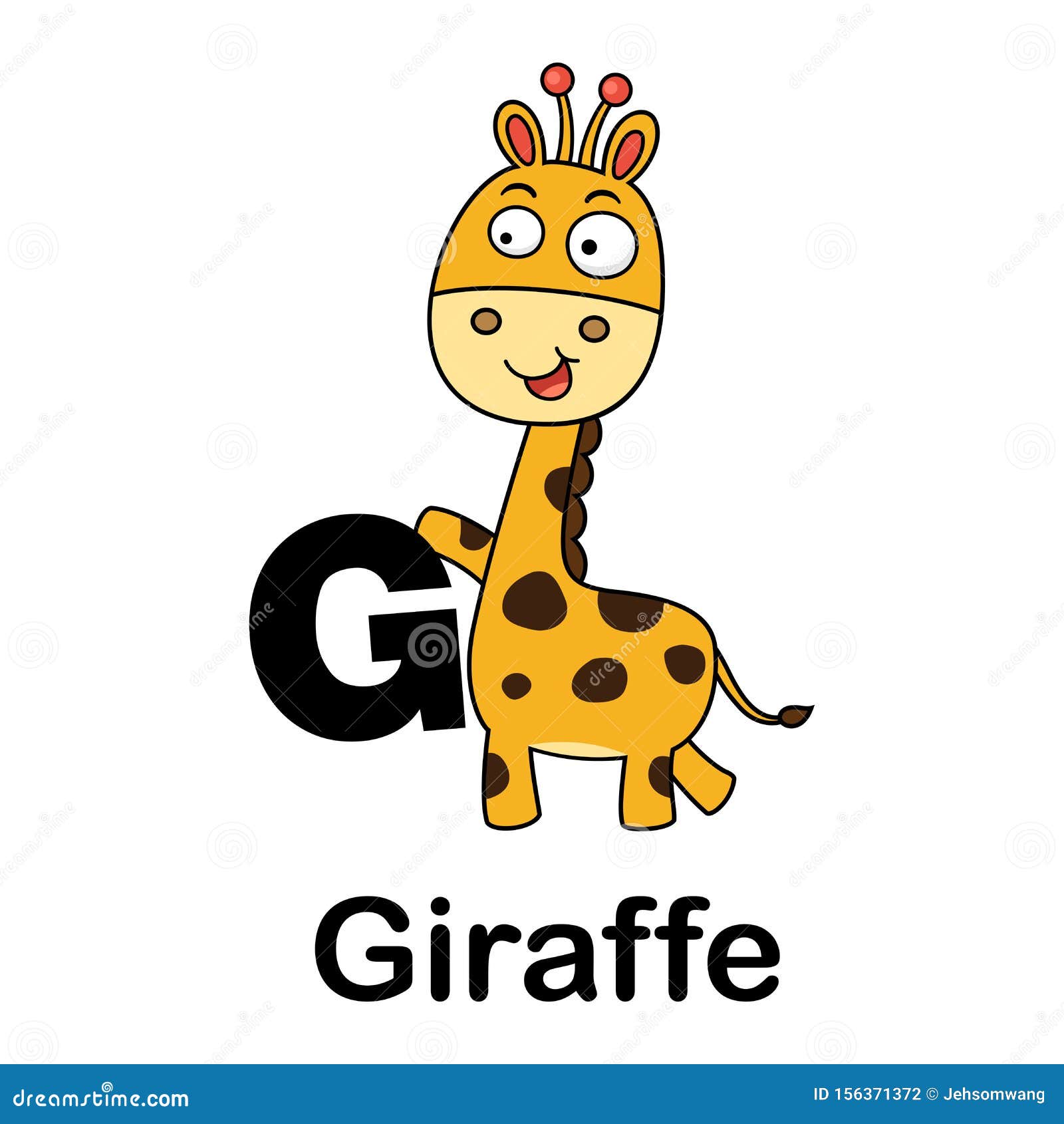 Alphabet Letter g-giraffe stock vector. Illustration of baby - 156371372