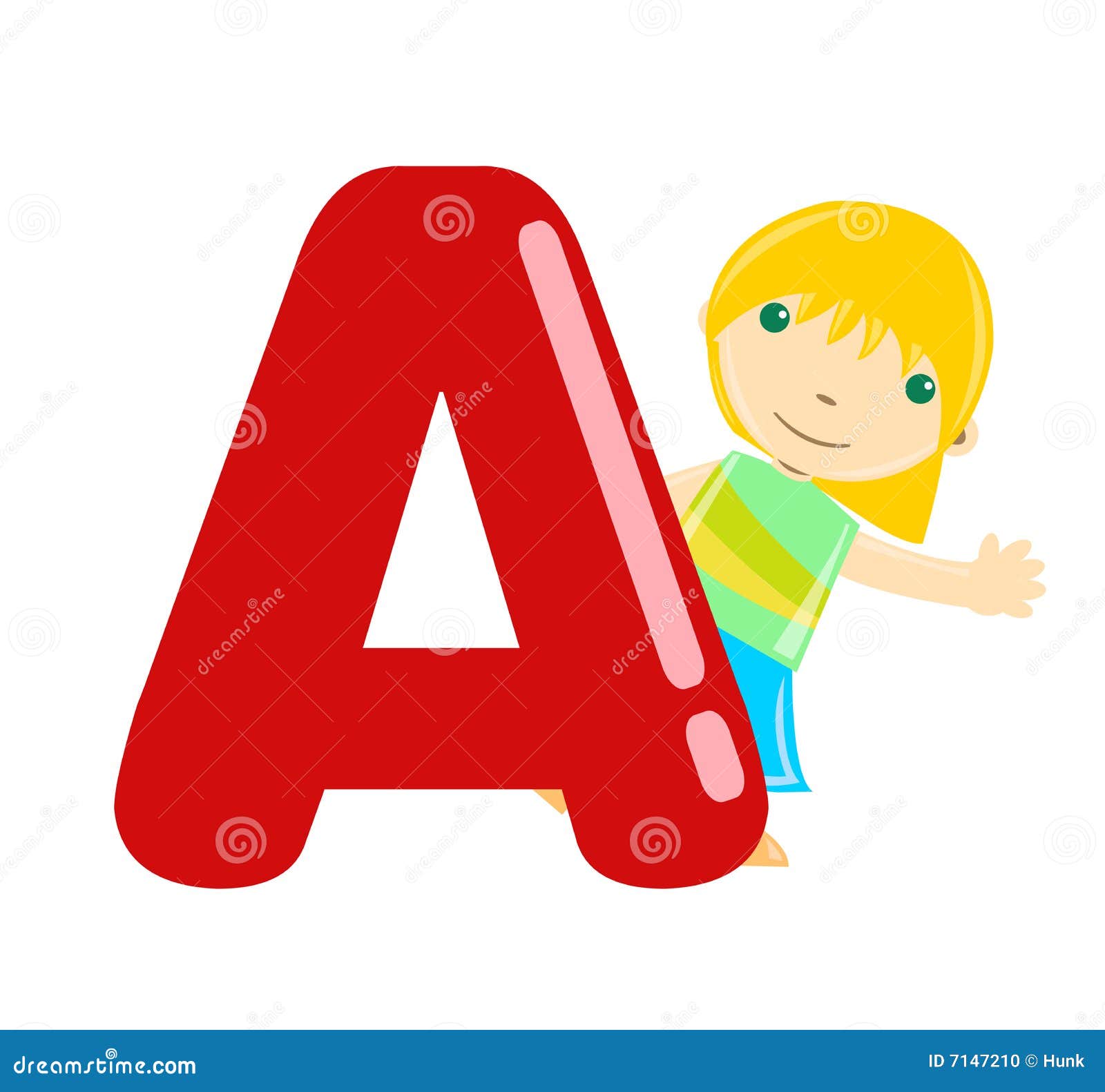 Alphabet letter a (girl) stock vector. Illustration of illustrations ...