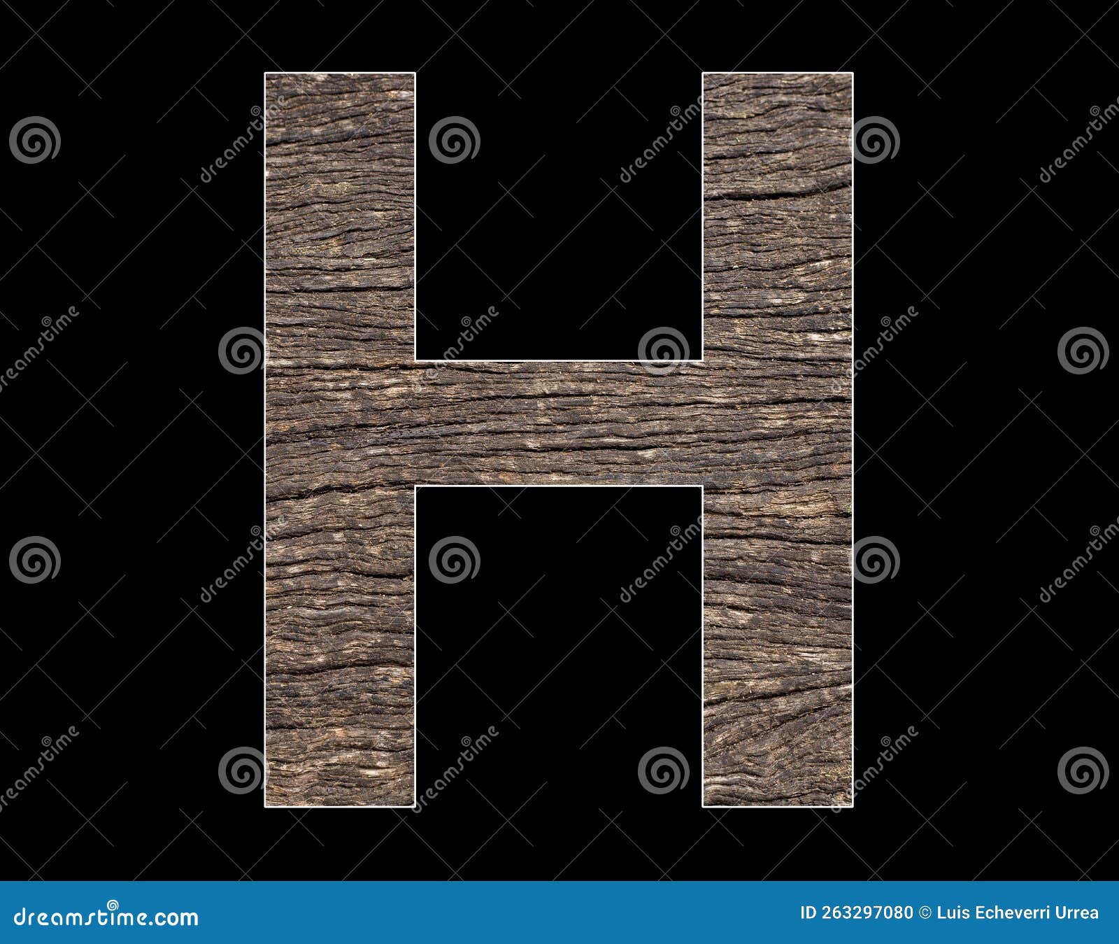 Alphabet Letter H - Rustic Tree Bark Background Stock Photo - Image of ...