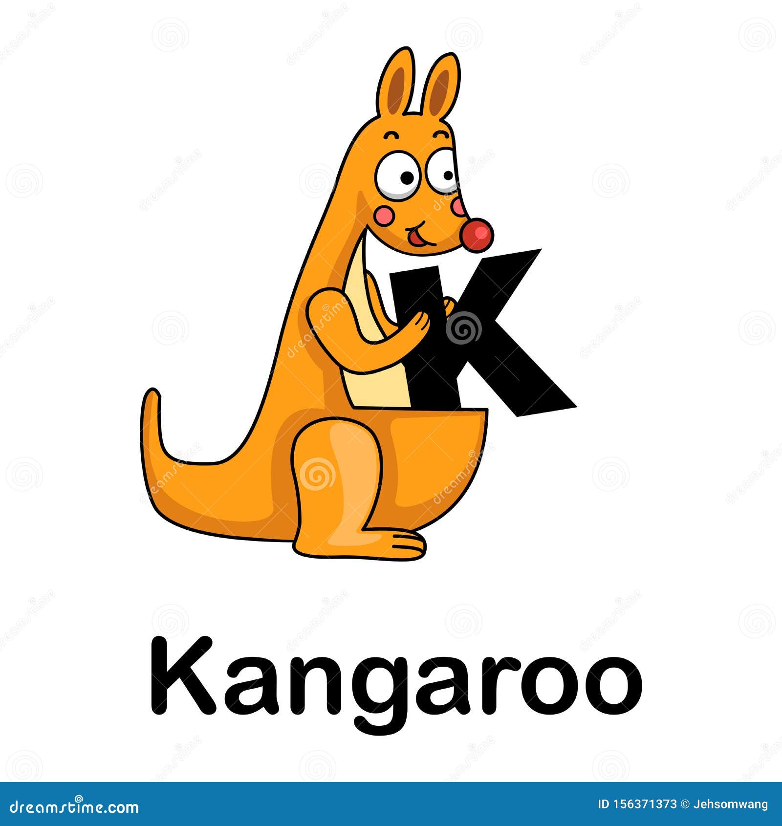 Alphabet Letter k-kangaroo stock vector. Illustration of lettering ...